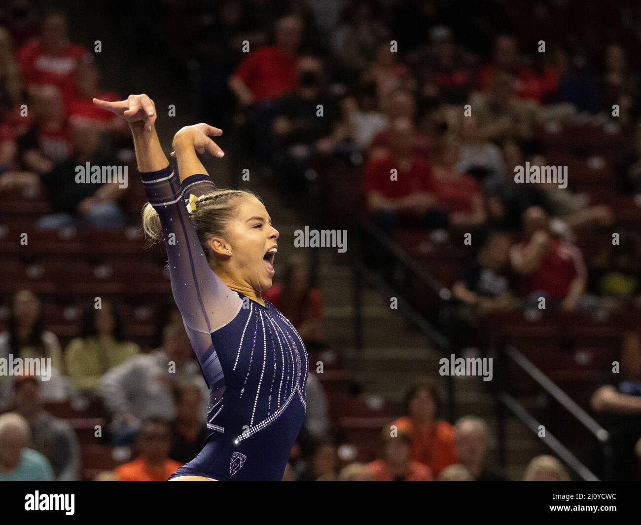 March 19, 2022: University of California Berkeley gymnast Andi Li ...