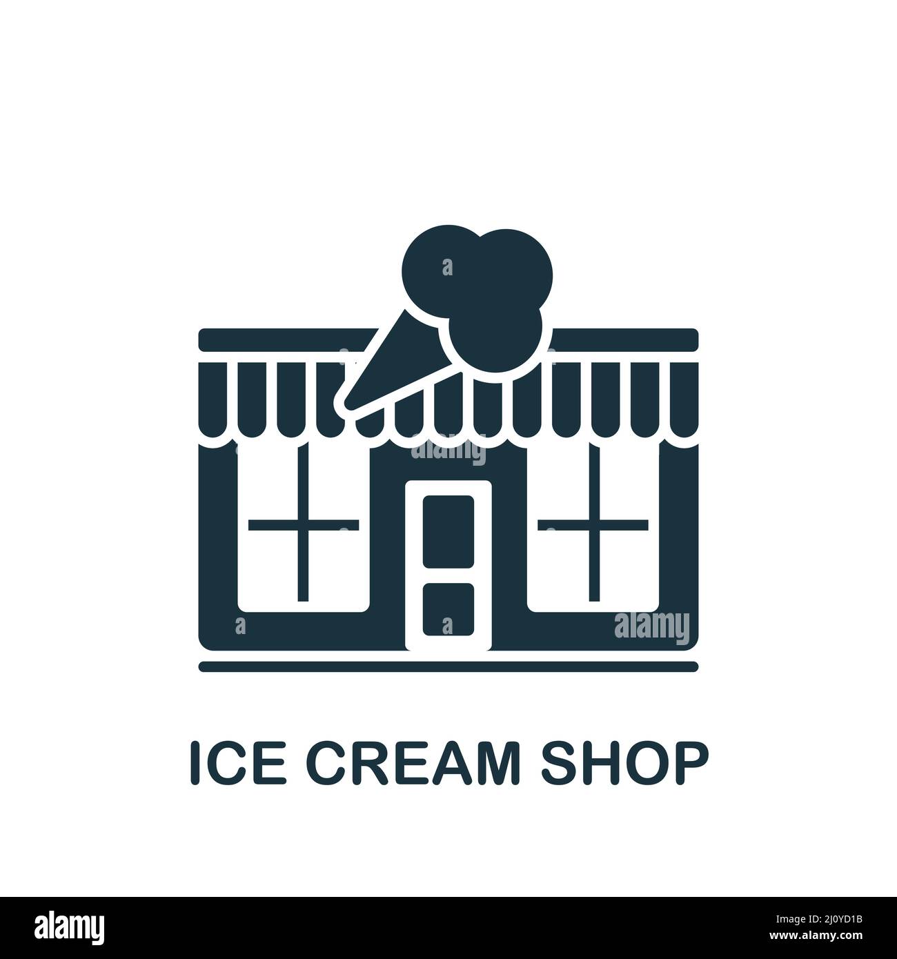 Ice Cream Shop icon. Monochrome simple icon for templates, web design ...