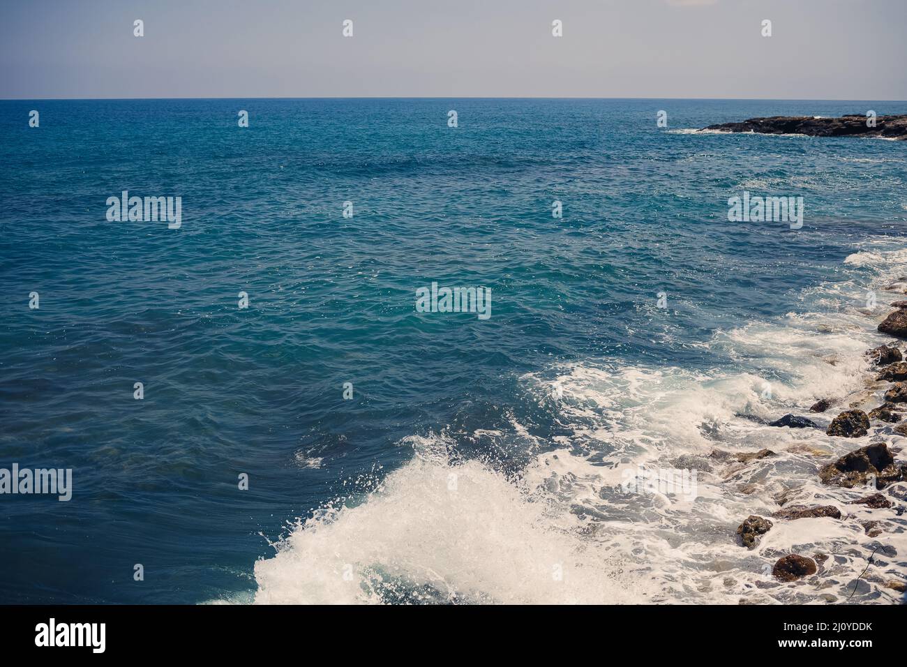 Beautiful views of the sea waves on a sunny summer day. Troubled Sea ...