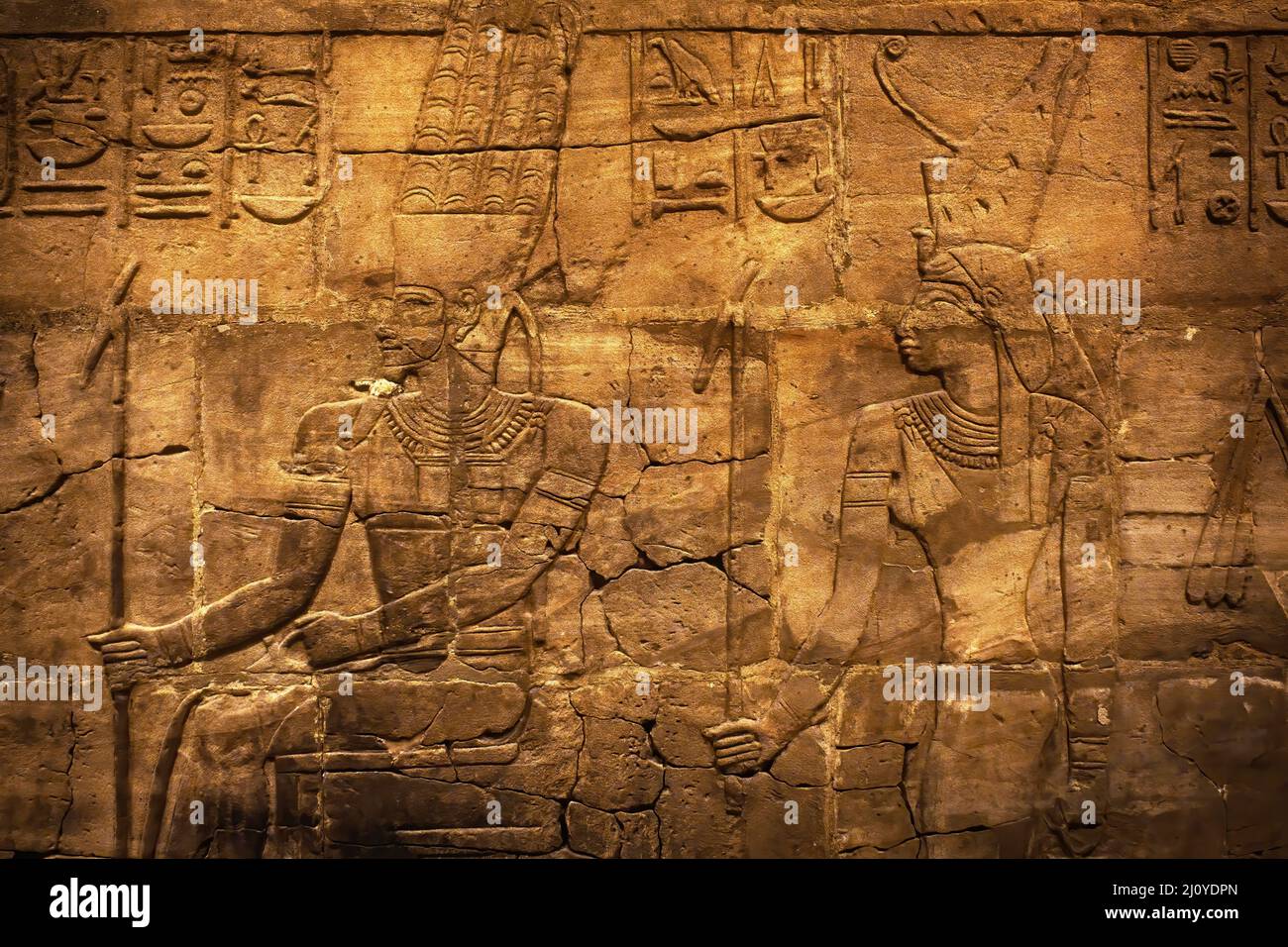 Details of Egyptian hieroglyphics on the Shrine of Taharqa at the ...