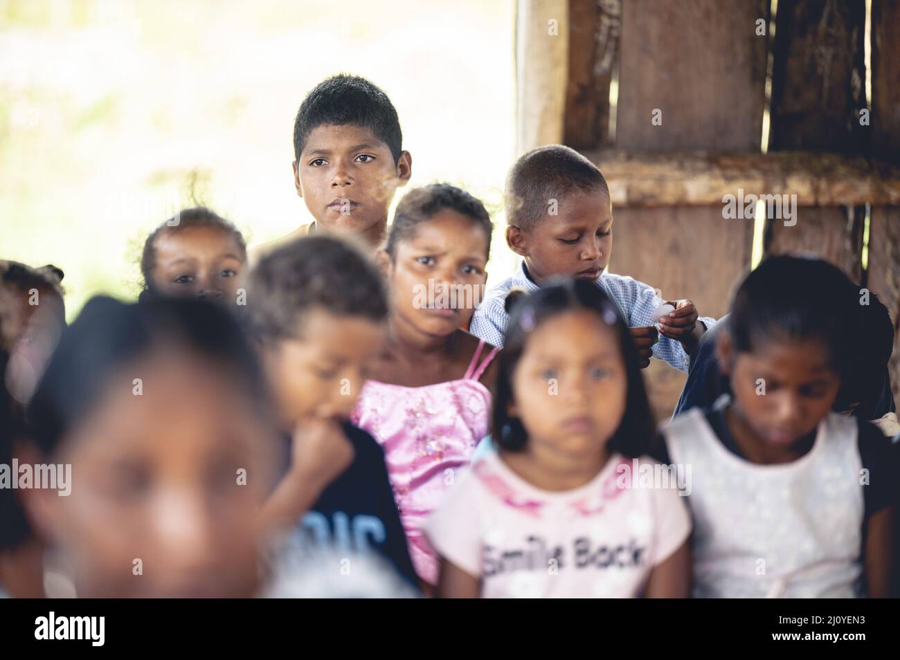 Group of children in a small village in Honduras Stock Photo - Alamy