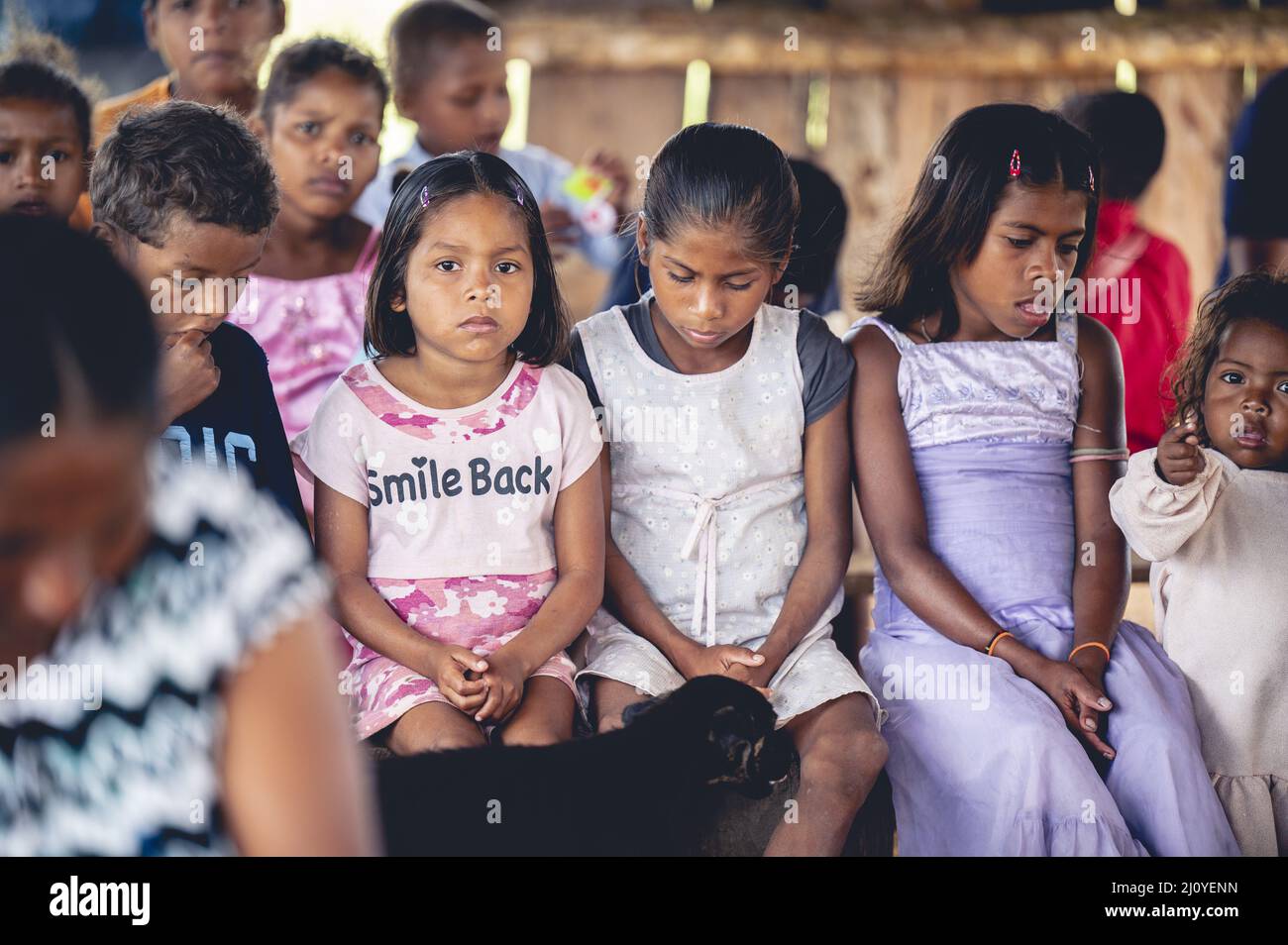 Group of children in a small village in Honduras Stock Photo - Alamy