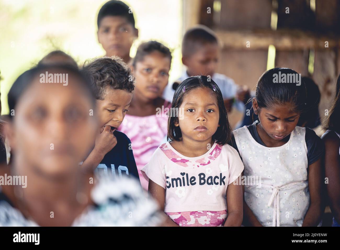 Group of children in a small village in Honduras Stock Photo - Alamy