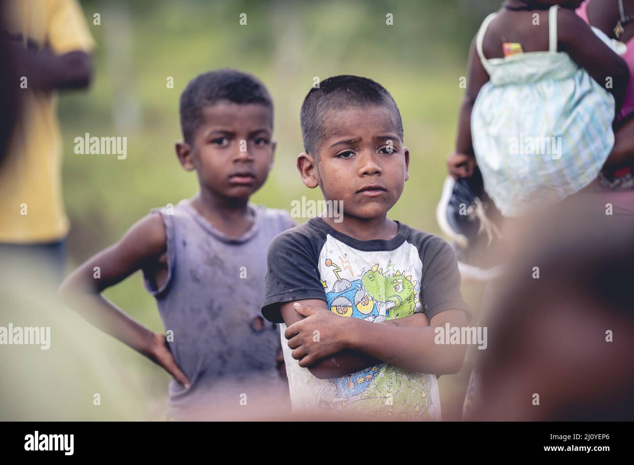 Group of children in a small village in Honduras Stock Photo - Alamy