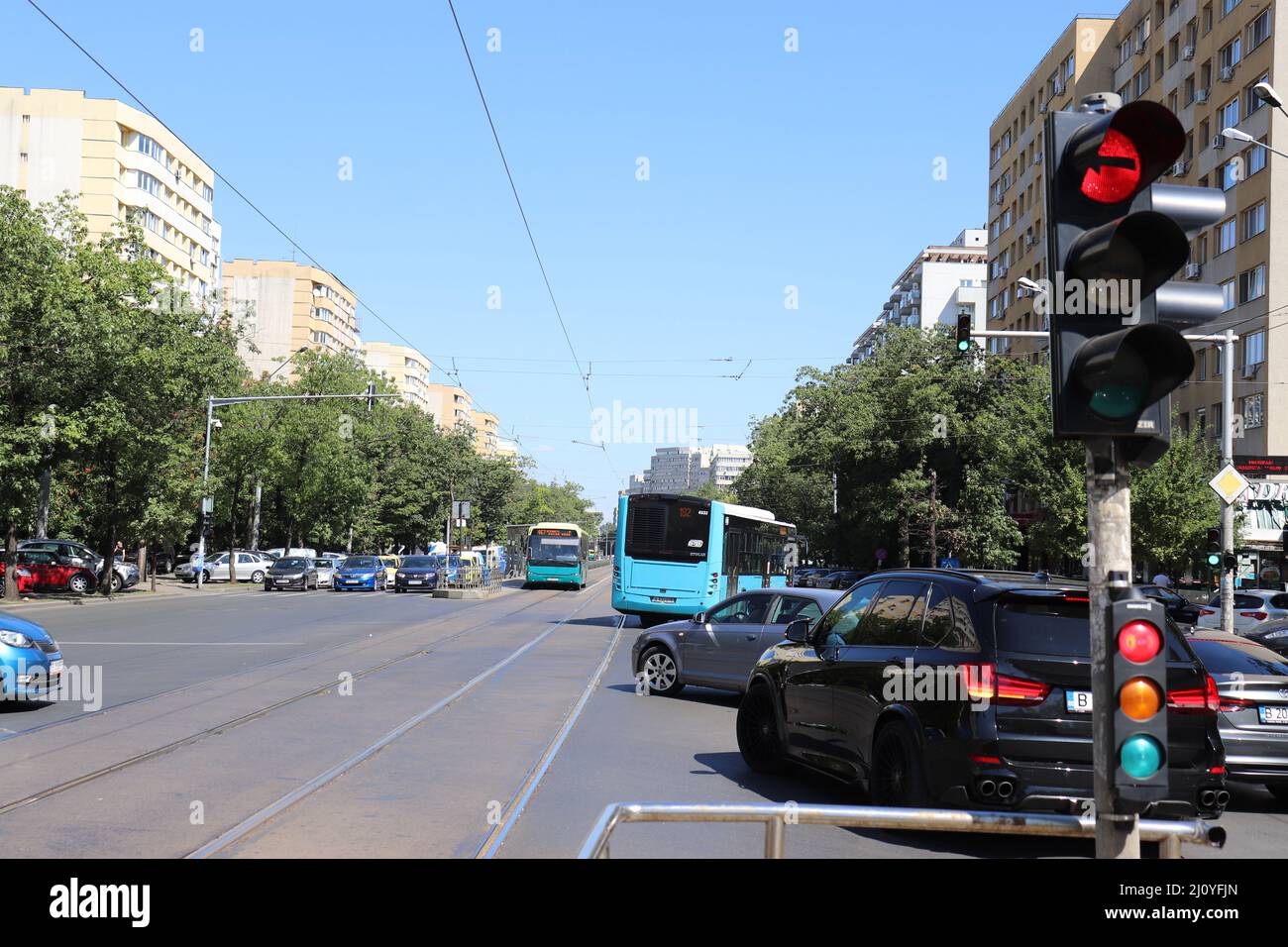 Bucharest urban pattern Stock Photo - Alamy
