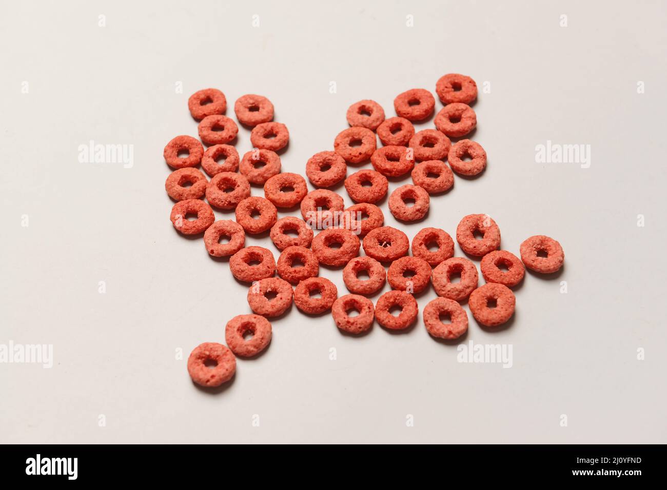 Maple leaf made of cornflakes on light background. Canadian flag ...