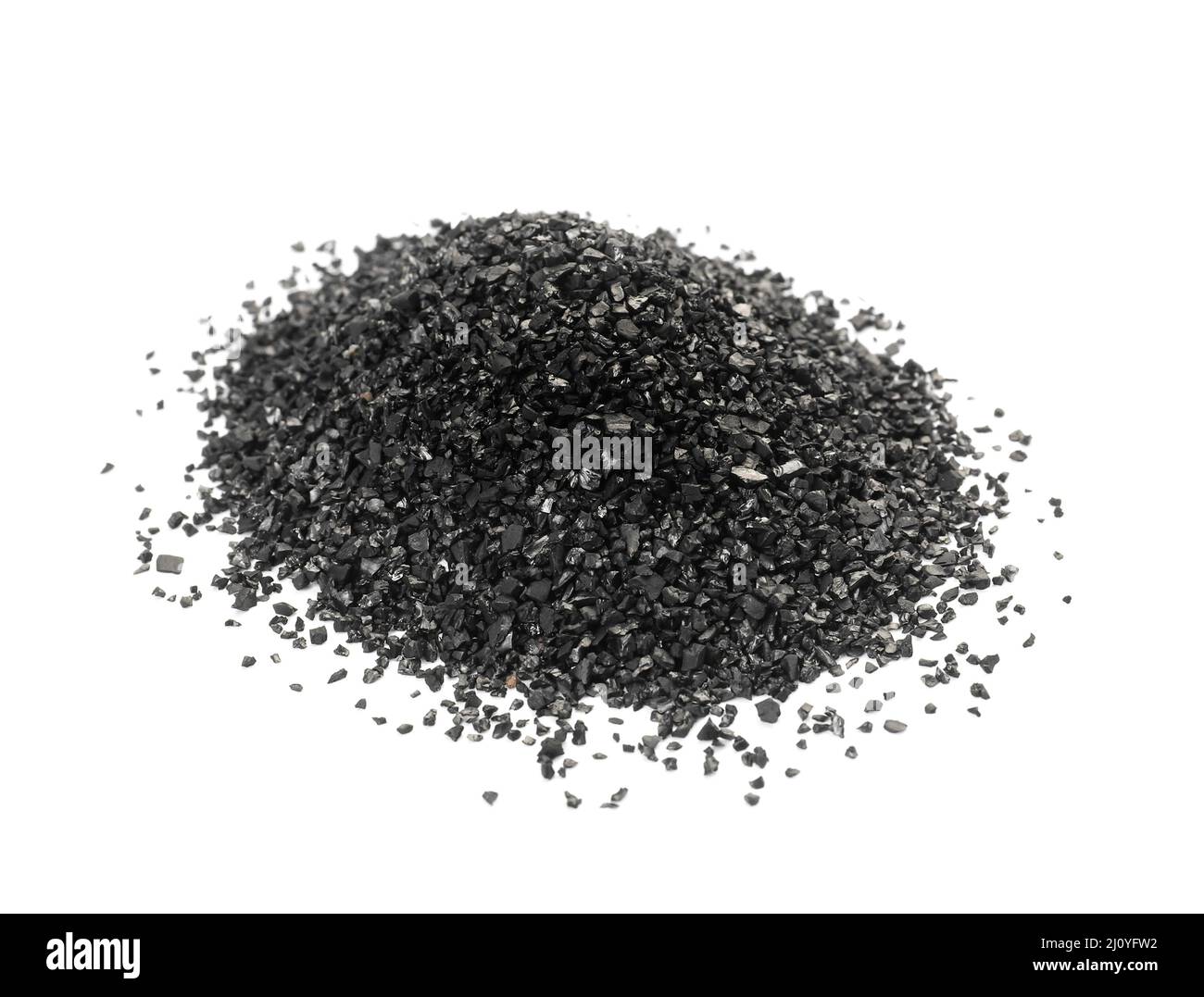 Pile of coconut activated carbon on white background Stock Photo - Alamy