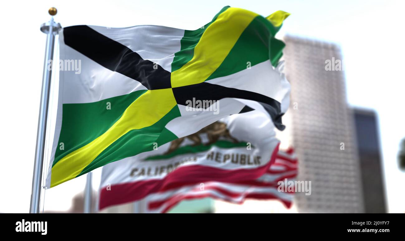 Monterey city flag waving in the wind Stock Photo - Alamy