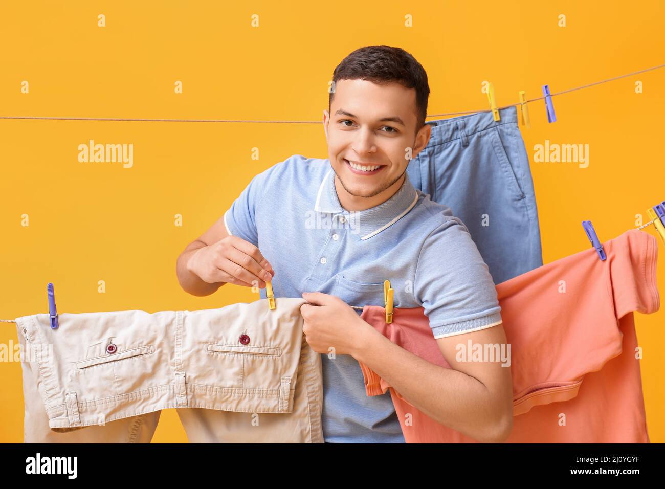 Shorts on washing line hi-res stock photography and images - Alamy