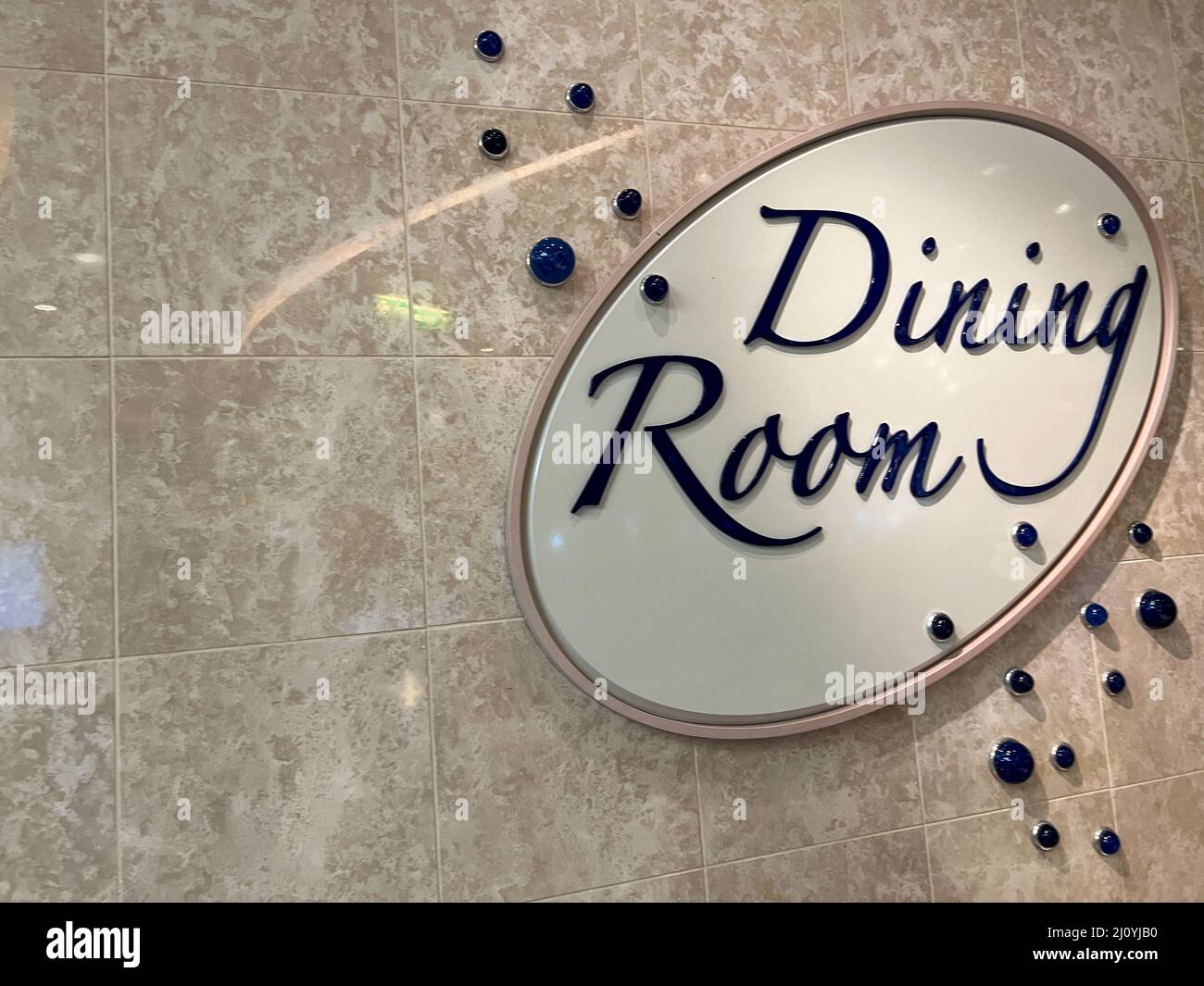 Orlando, FL USA - December 6, 2021: The dining room sign on the Royal ...