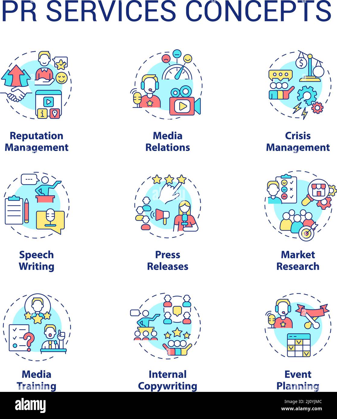 PR services concept icons set Stock Vector Image & Art - Alamy