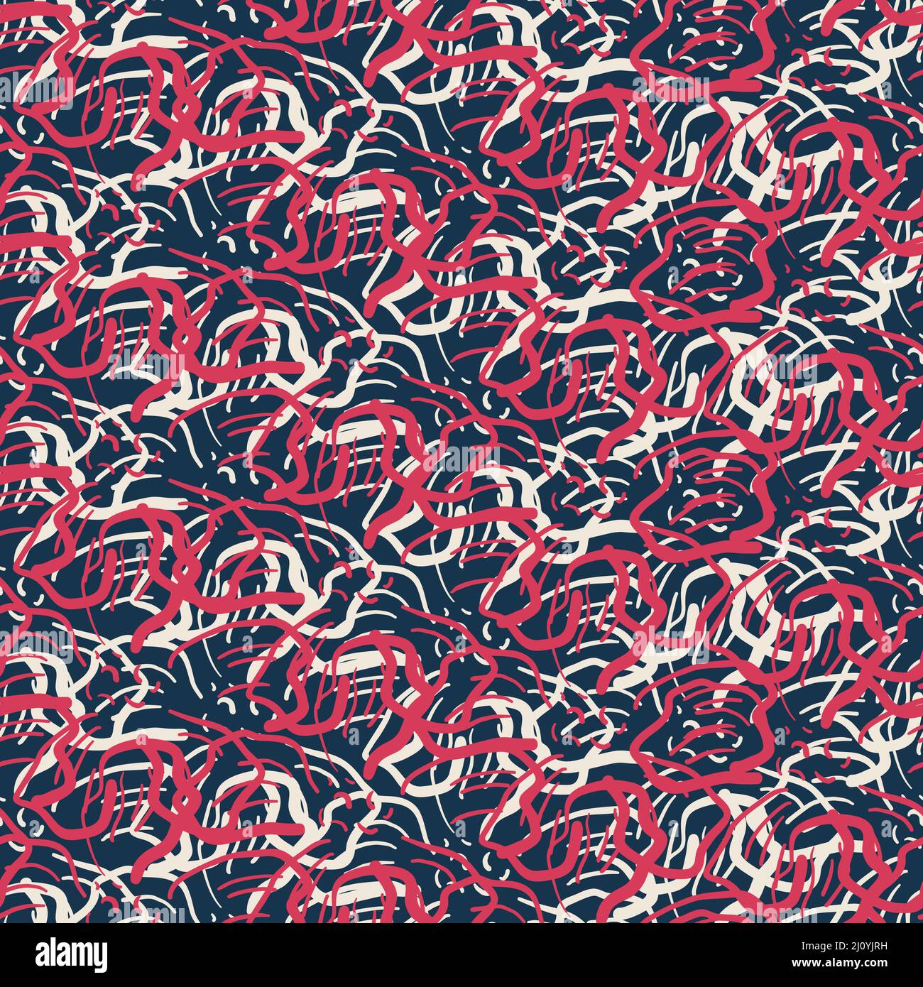 Wild meadow flower weave seamless vector pattern background. Modern ...