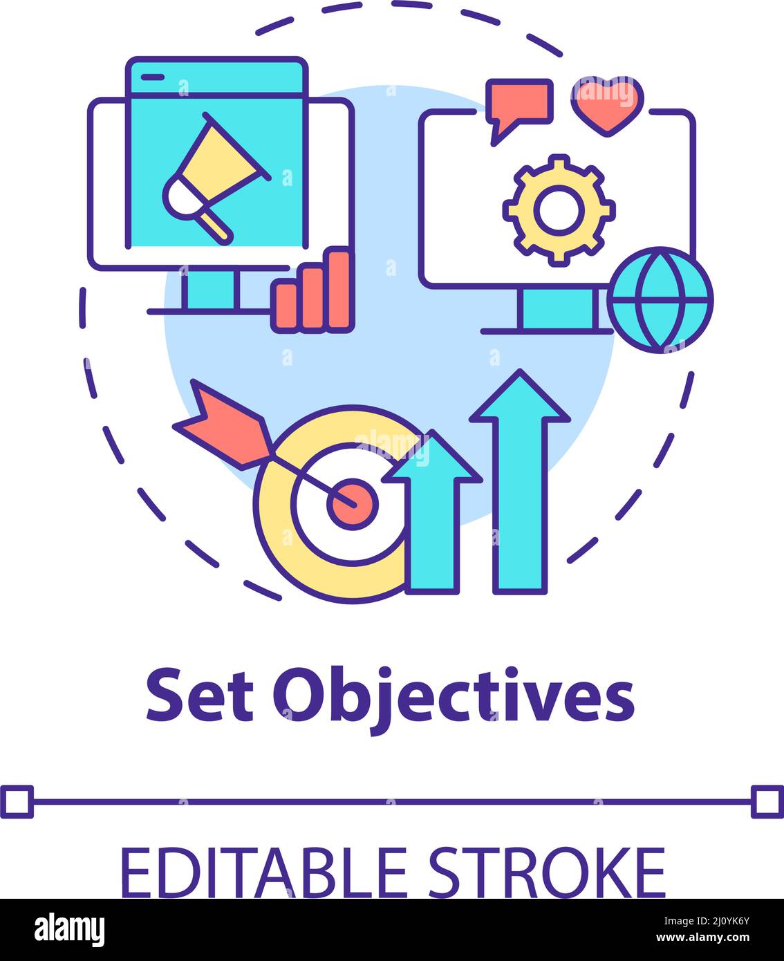 Set objectives concept icon Stock Vector Image & Art - Alamy