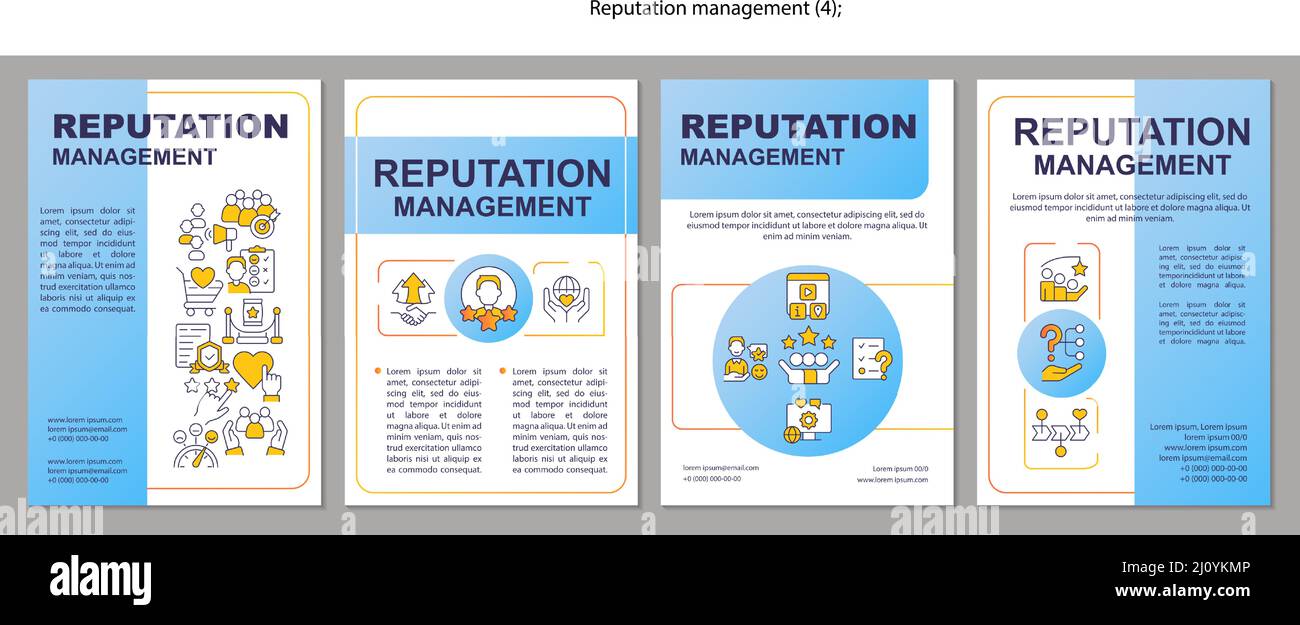 Reputation management strategy blue brochure template Stock Vector ...