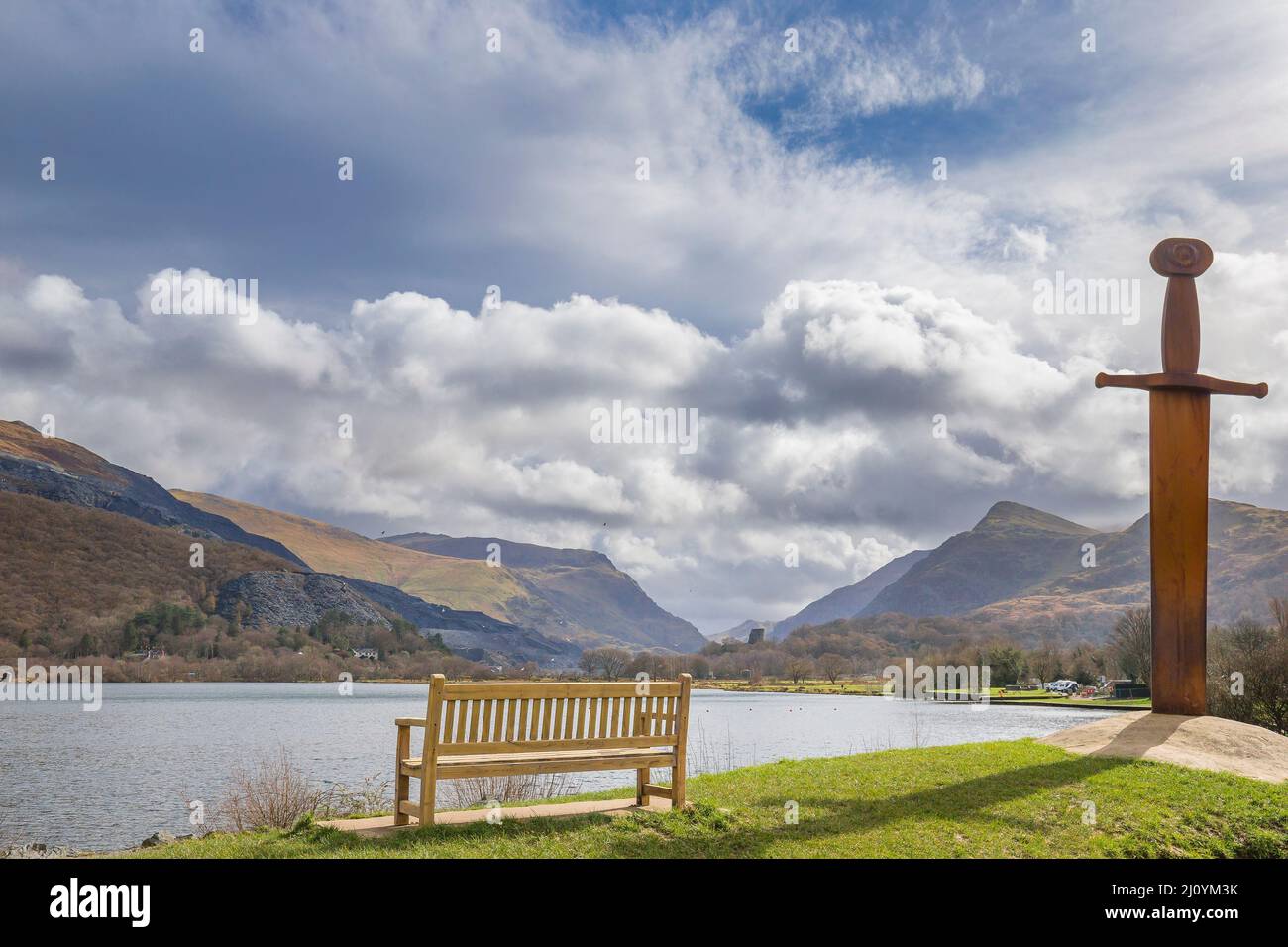 Sculpture of King Arthur's sword Excalibur at Llanberis, Snowdonia ...