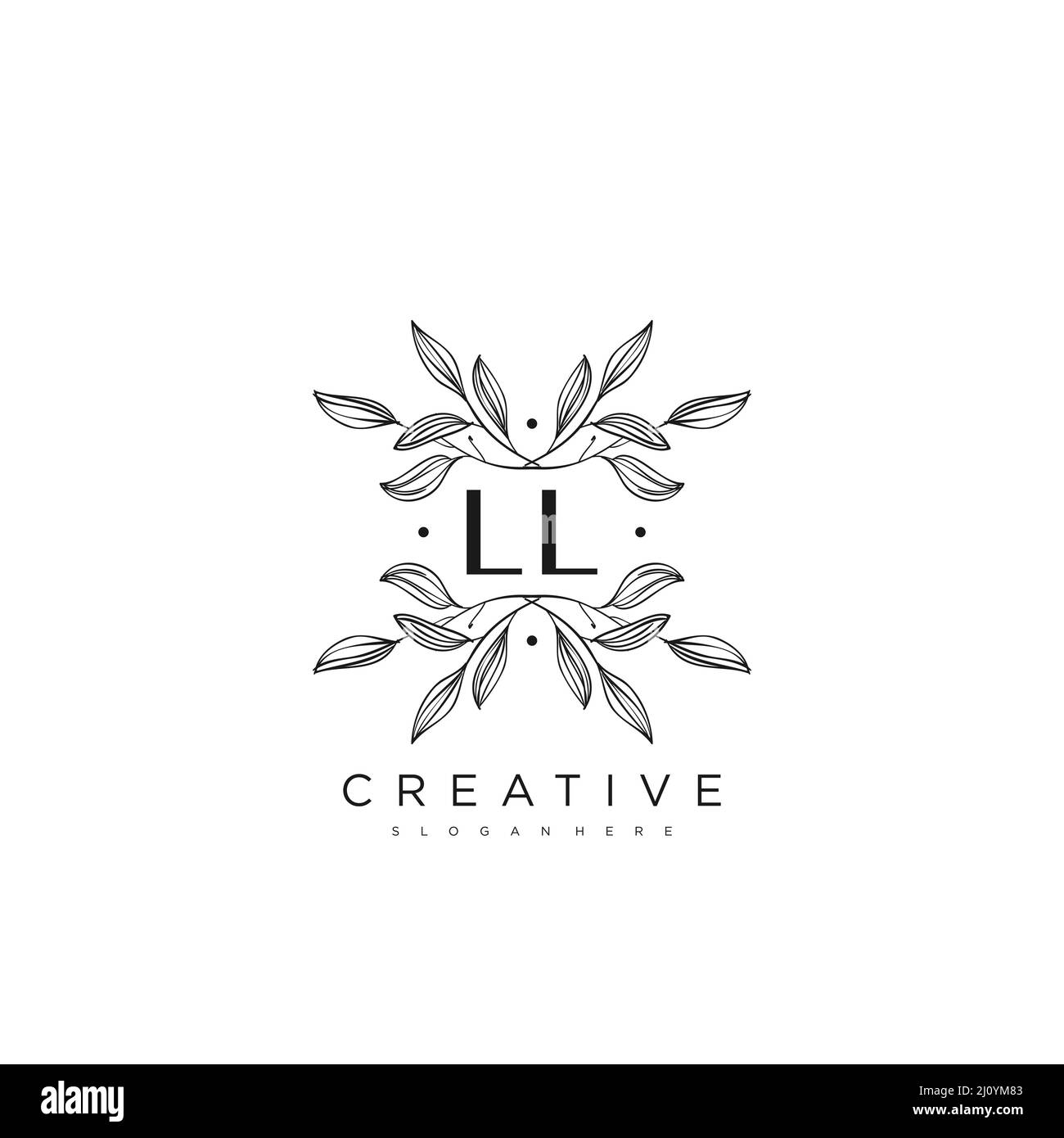 LL Initial Letter Flower Logo Template Vector premium vector Stock ...