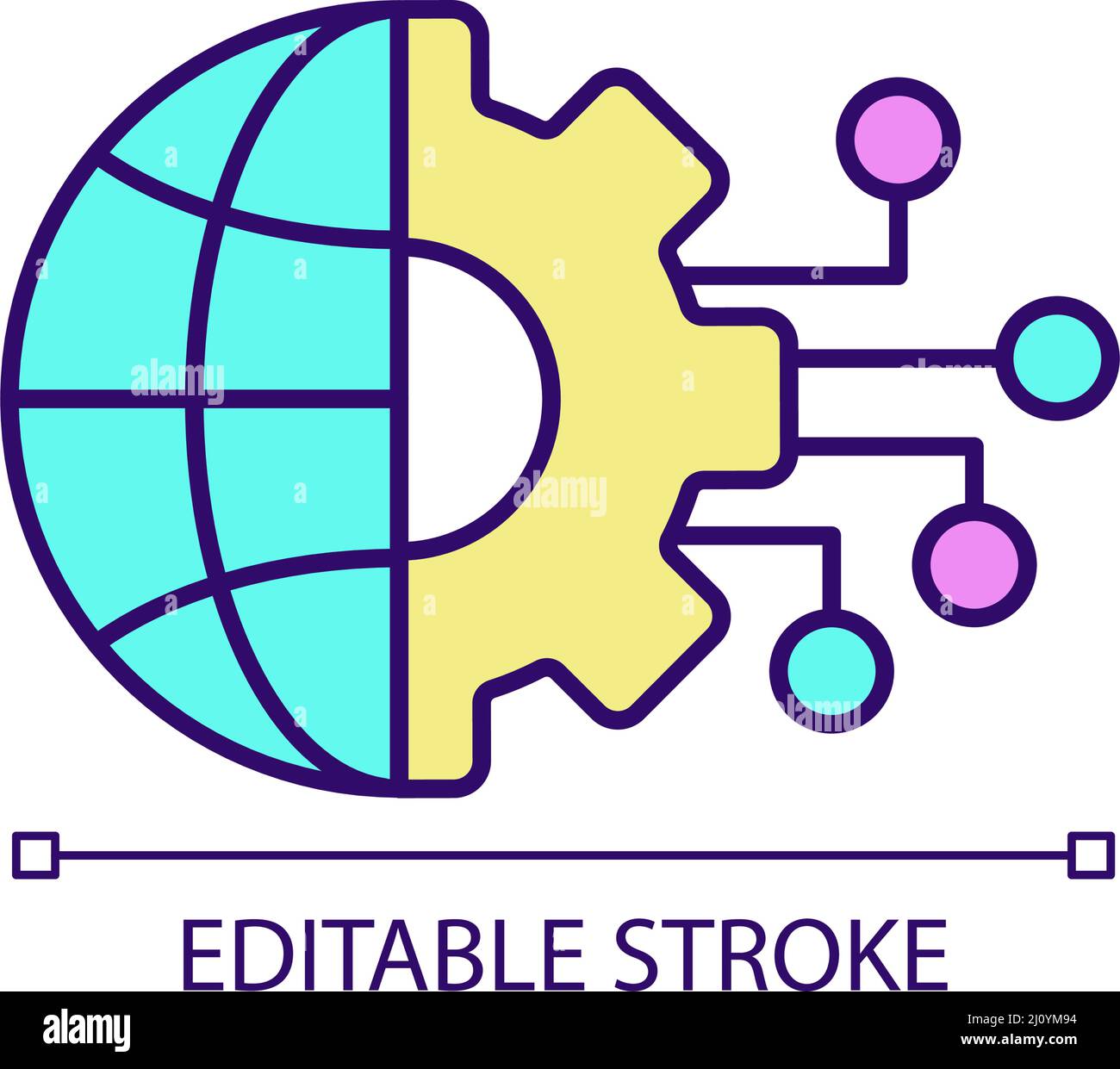 Global transition in digital technology RGB color icon Stock Vector ...