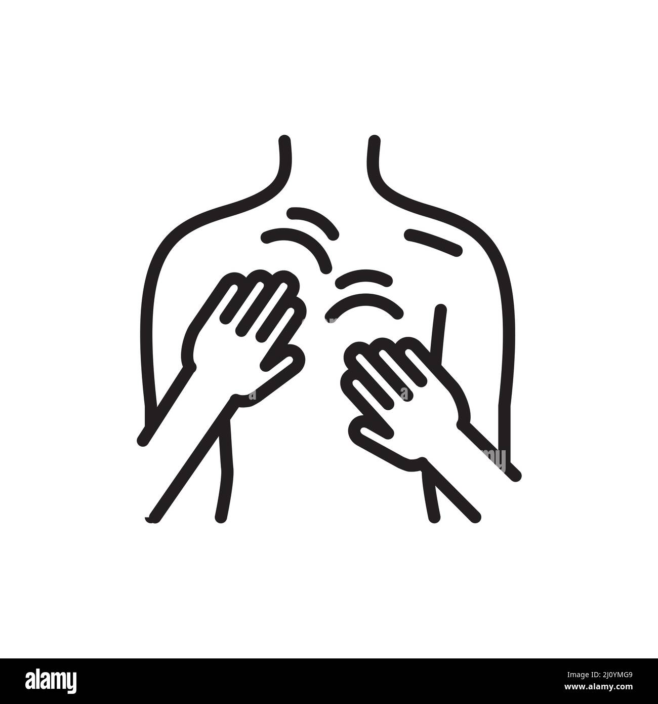 Therapeutic back massage line color icon. Physiotherapy, acupuncture ...