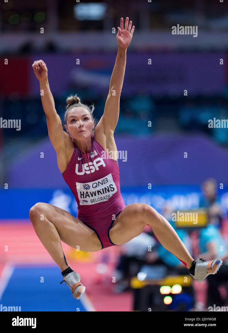 Belgrade, Serbia, 18th March 2022. Chari Hawkins of USA during the ...