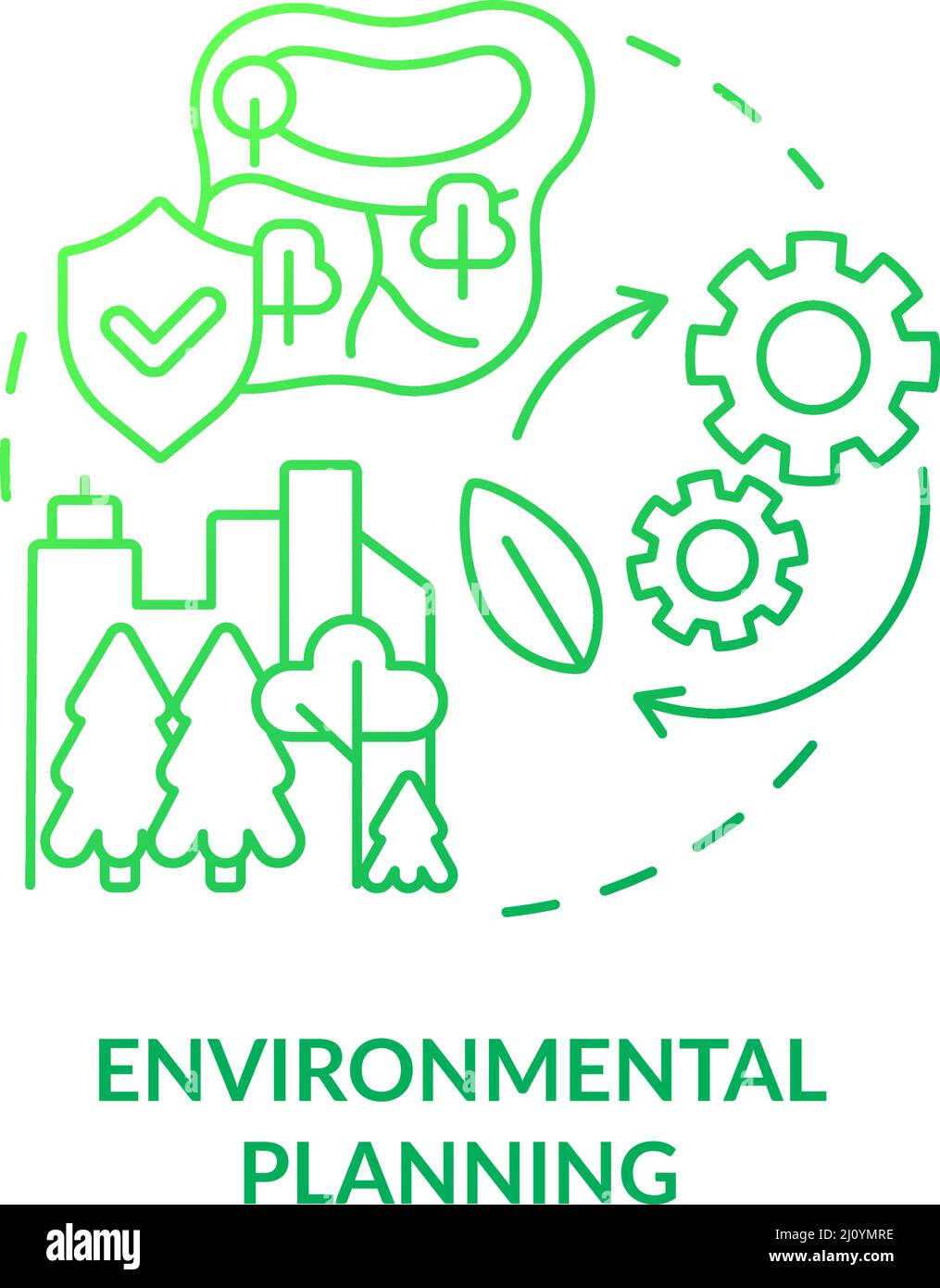 Environmental planning green gradient concept icon Stock Vector Image ...