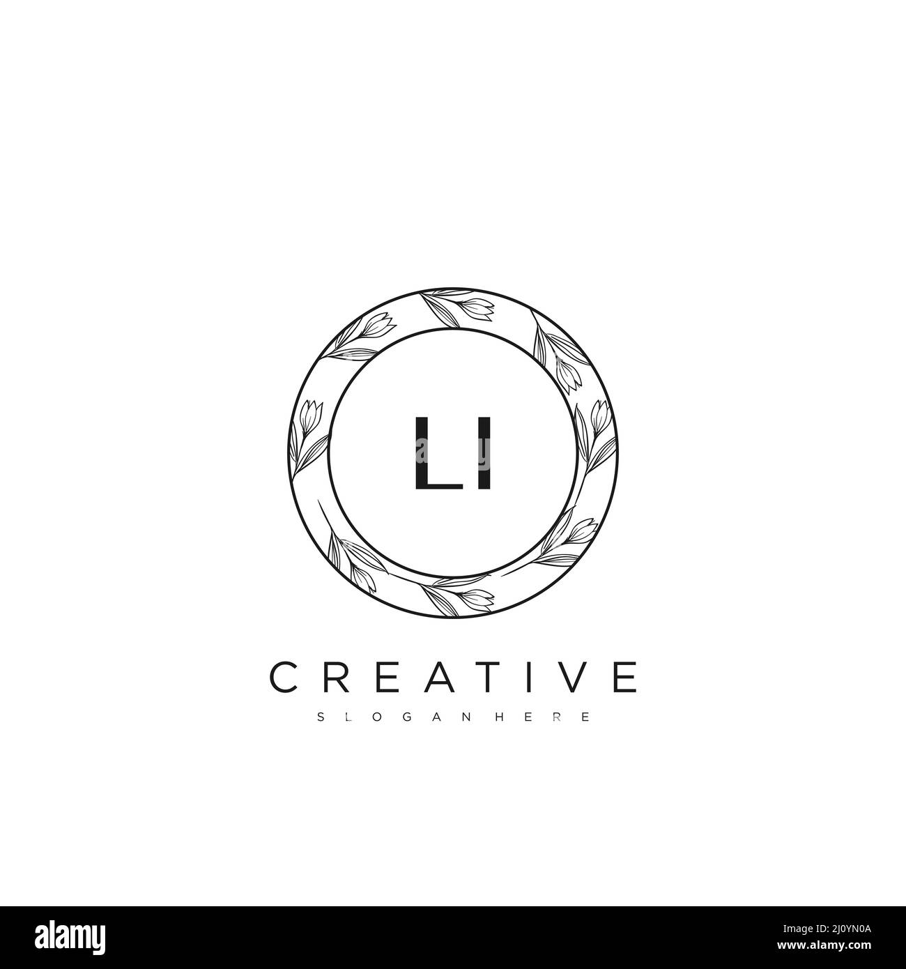 LI Initial Letter Flower Logo Template Vector premium vector Stock ...