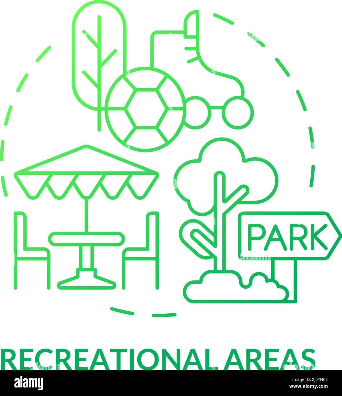 Recreational areas green gradient concept icon Stock Vector Image & Art ...