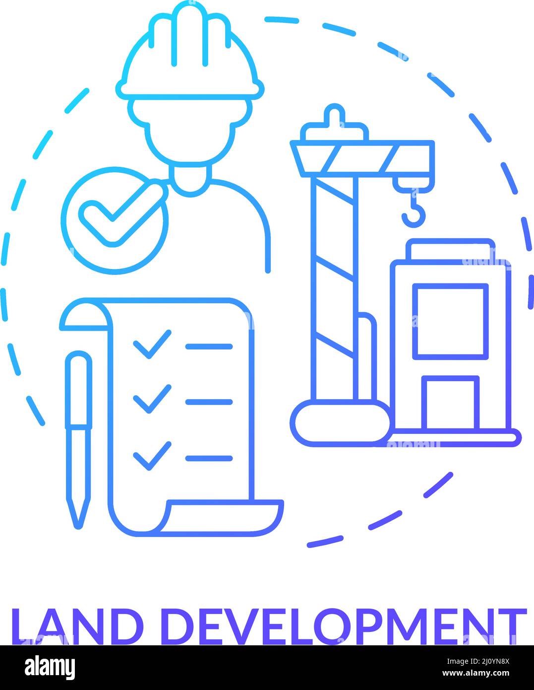 Land development blue gradient concept icon Stock Vector Image & Art ...