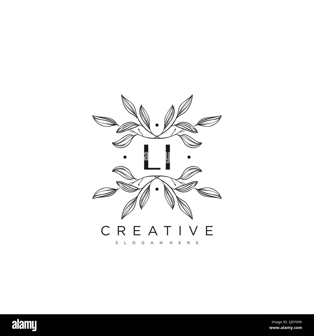 LI Initial Letter Flower Logo Template Vector premium vector Stock ...