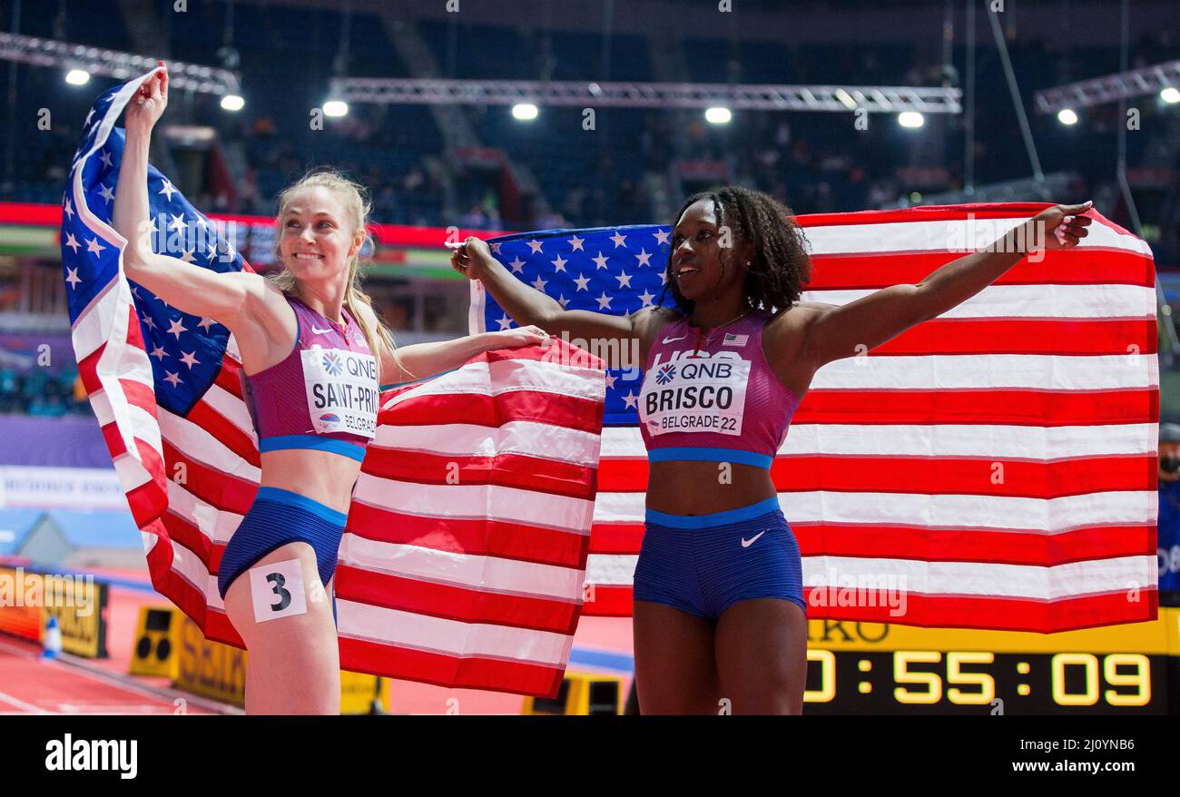 Belgrade, Serbia, 18th March 2022. Mikiah Brisco of USA, Marybeth Sant ...