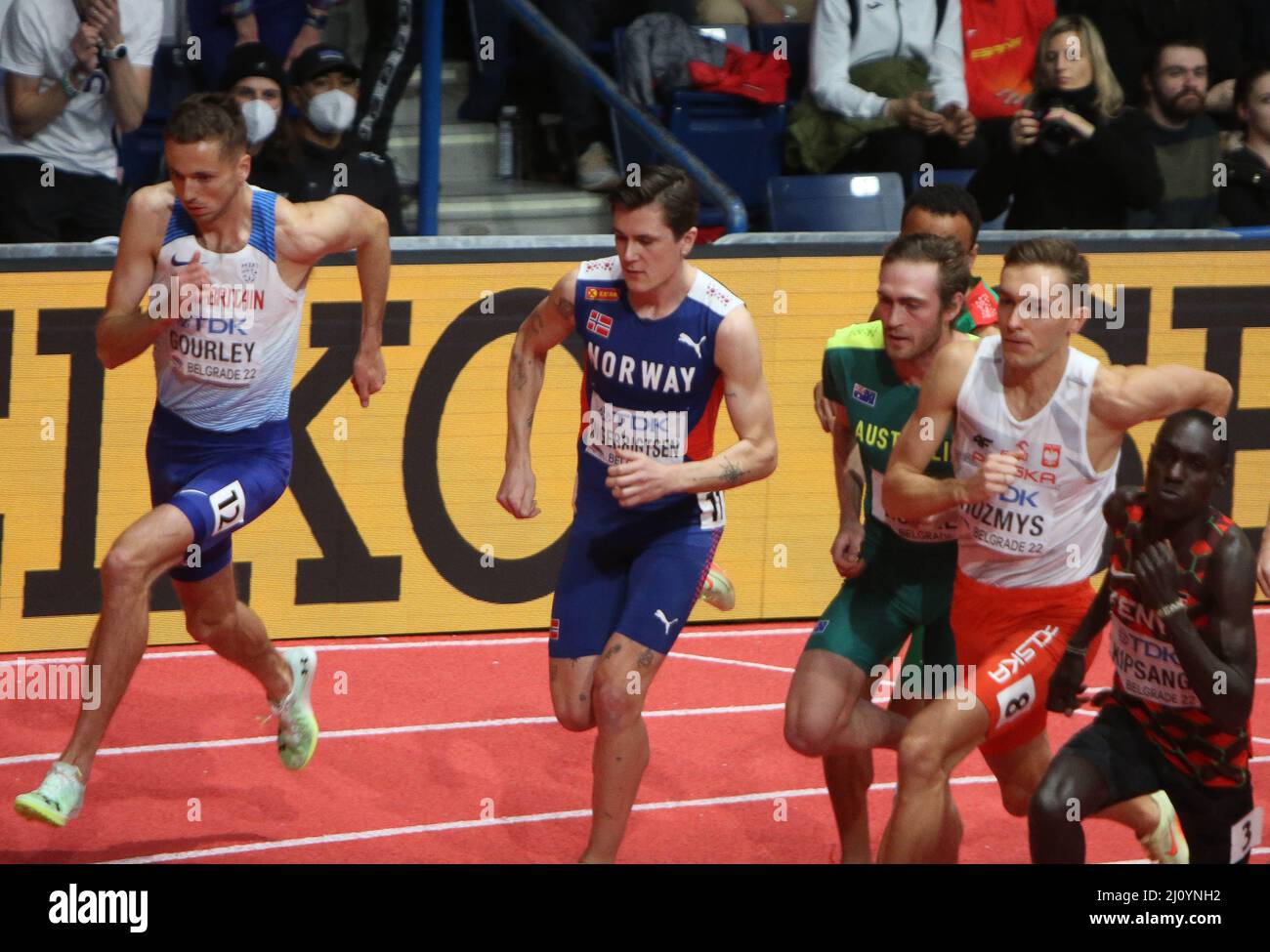 Neil GOURLEY of Great Britain , Jakob INGEBRIGTSEN of Norway , Oliver ...