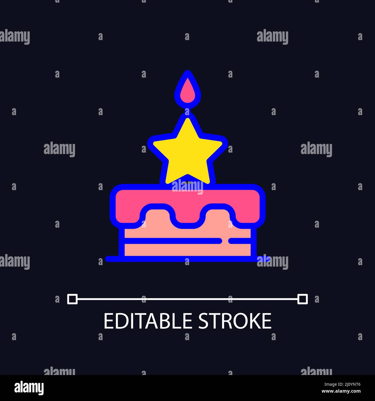 Birthday bonus pixel perfect RGB color icon for dark theme Stock Vector ...