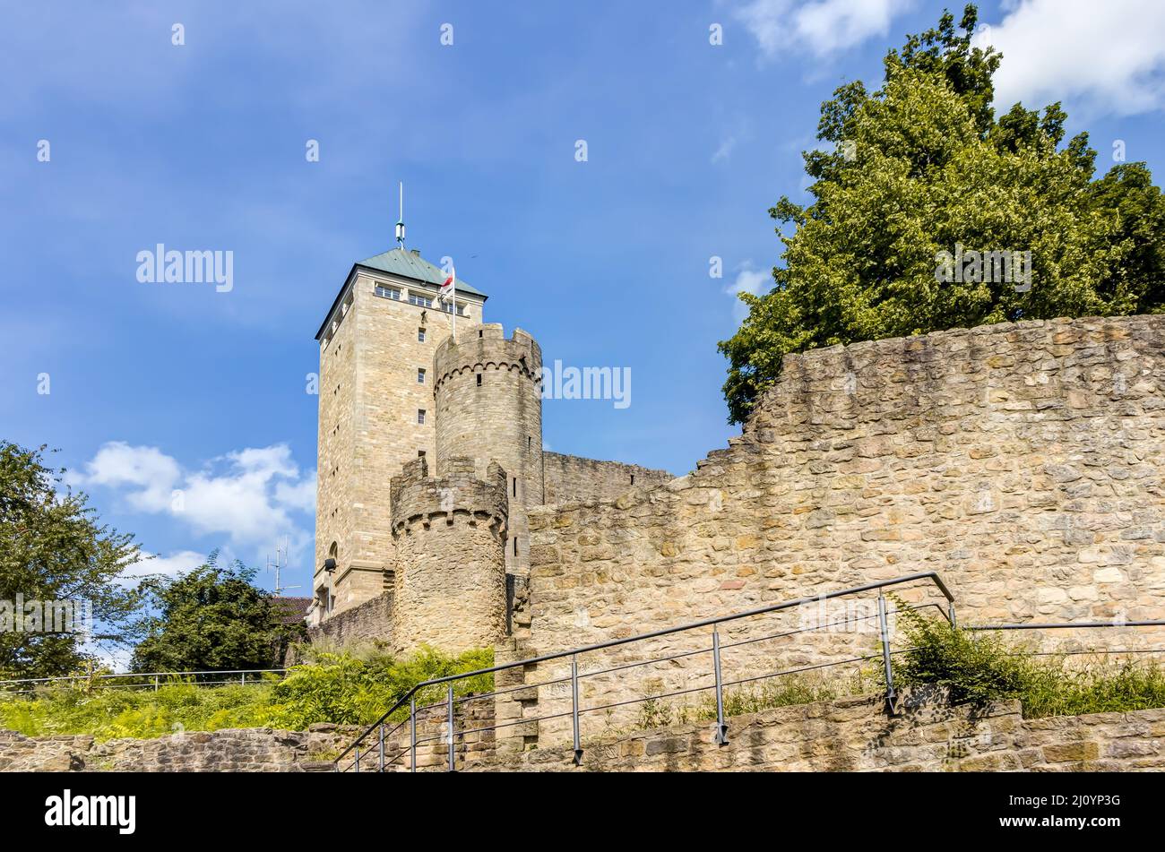 Starkenburg Castle on the Schlossberg above Heppenheim on the ...