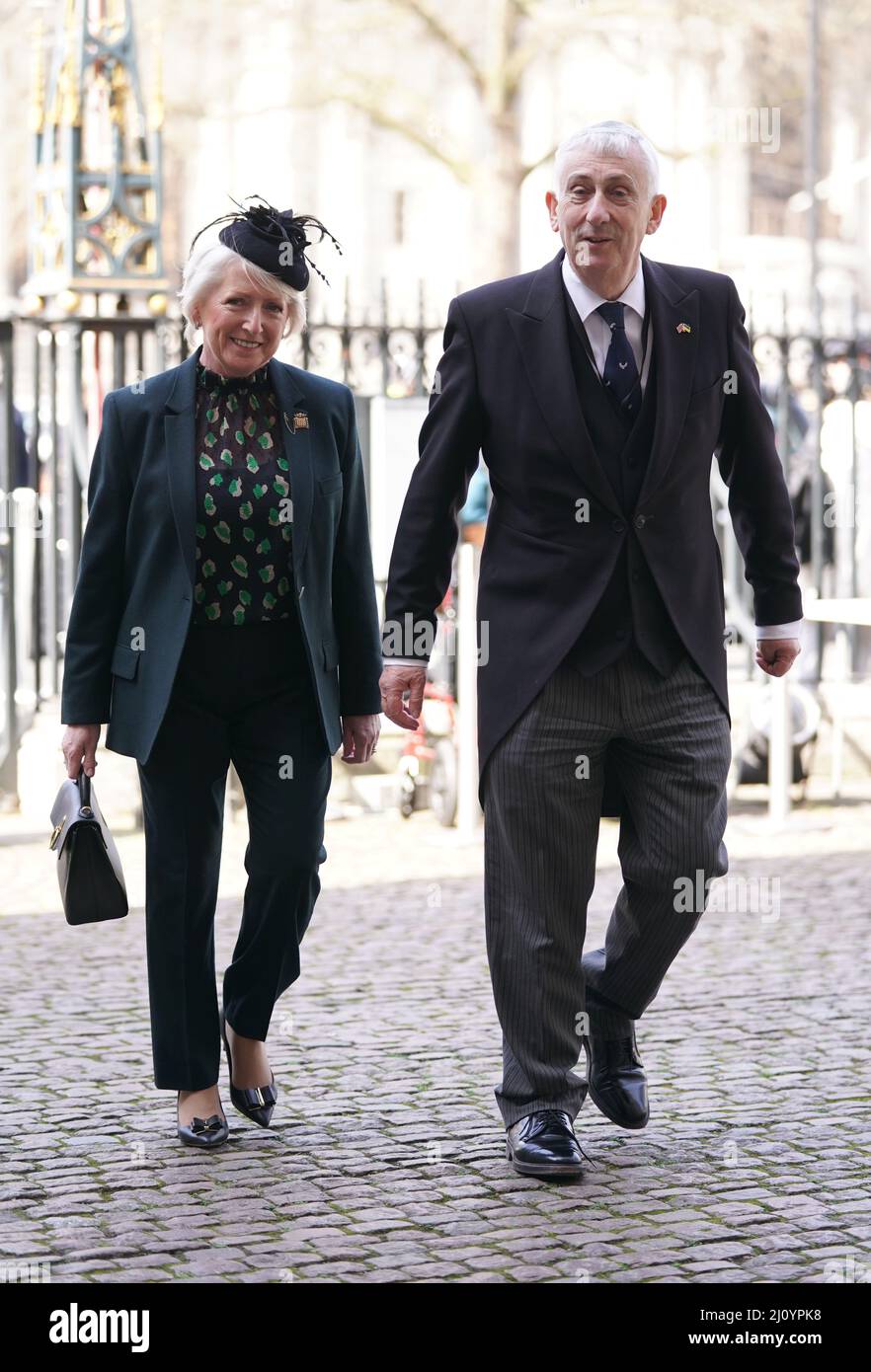 Speaker of the House of Commons Sir Lindsay Hoyle with his wife ...