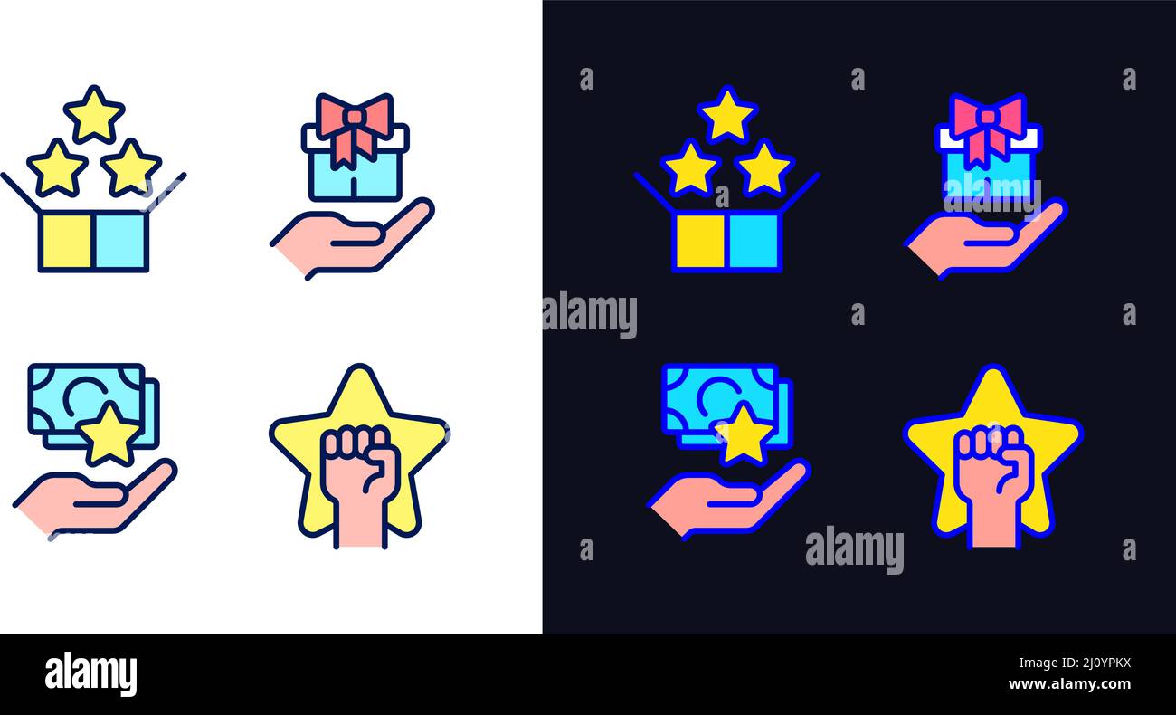 Effective sales strategy pixel perfect light and dark theme color icons ...