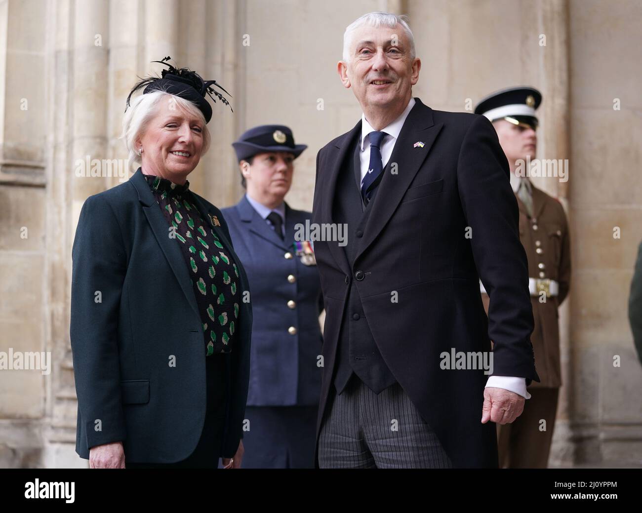 Speaker of the House of Commons Sir Lindsay Hoyle with his wife ...