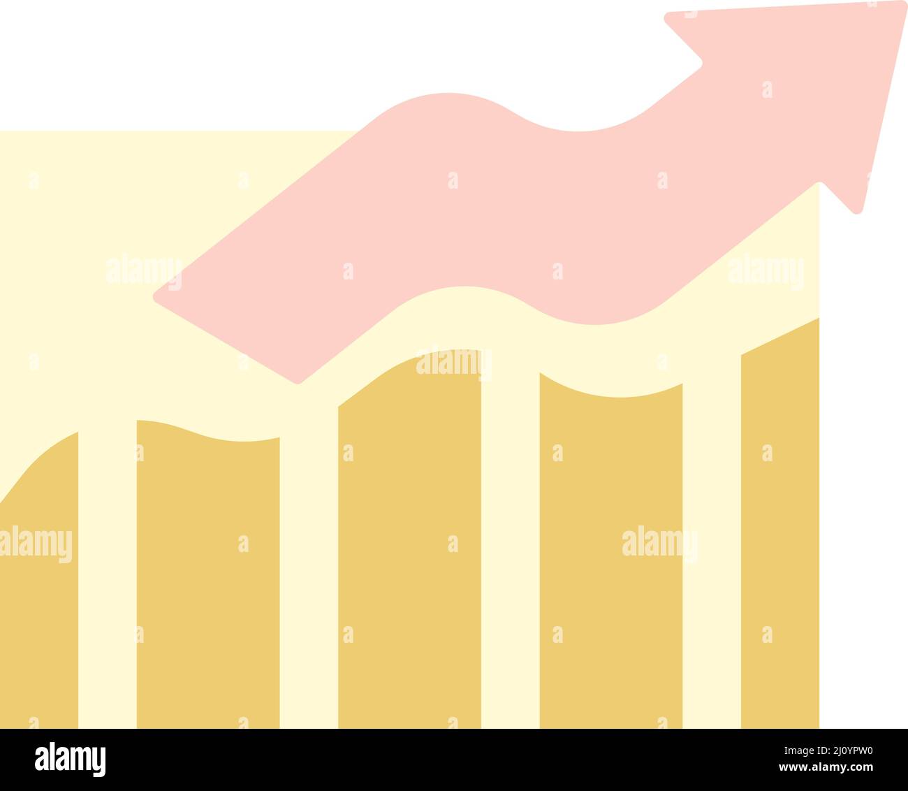 Sustainable growth icon graphic chart flat vector Stock Vector Image ...