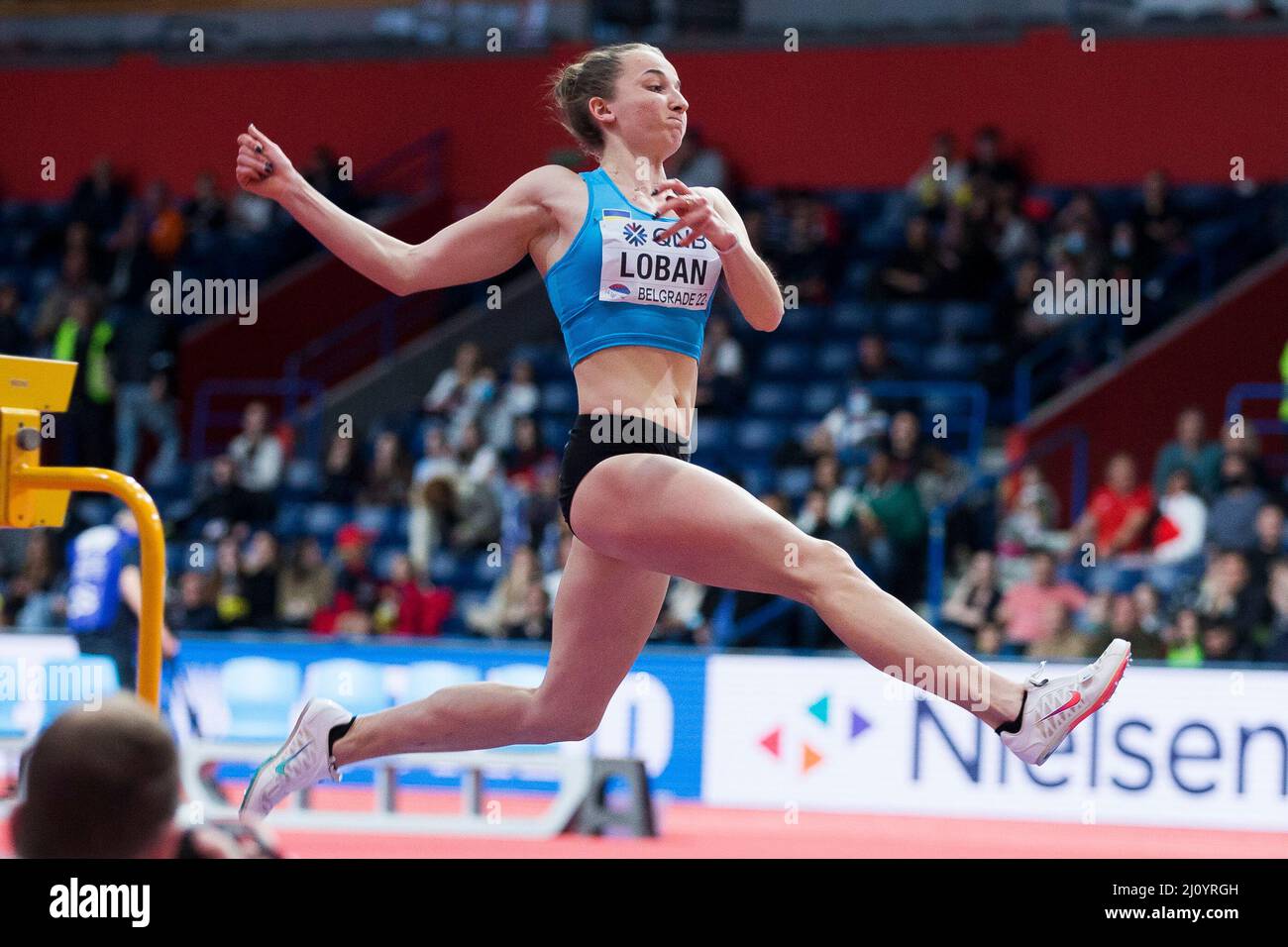 Belgrade, Serbia, 18th March 2022. Yuliya Loban of Ukraine during the ...