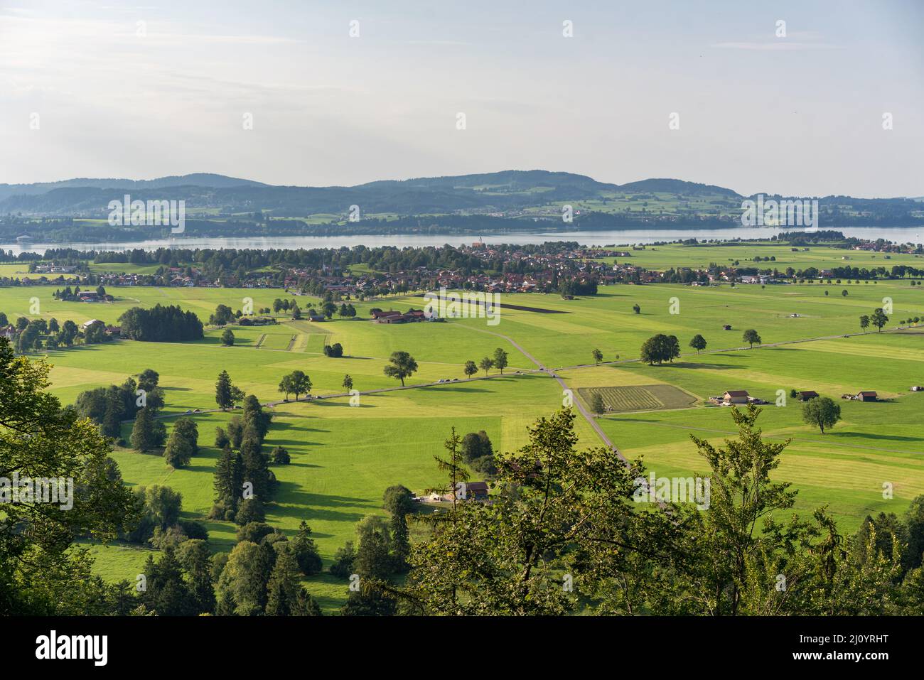 View of the Landscape and Forggensee Lake from Neuschwanstein Castle in ...