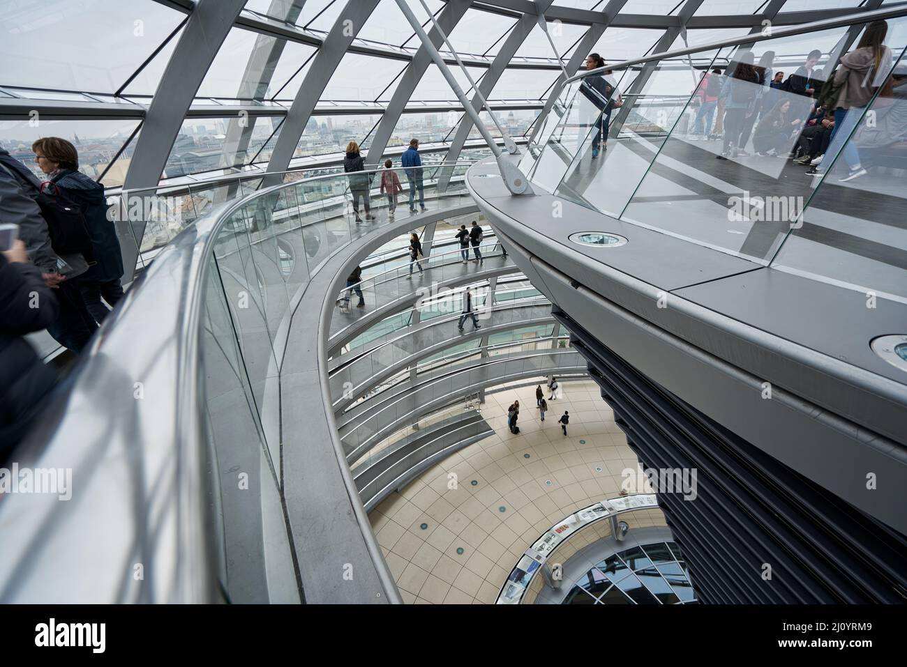 Interior of German Reichstag Parliament glass structure building Stock ...