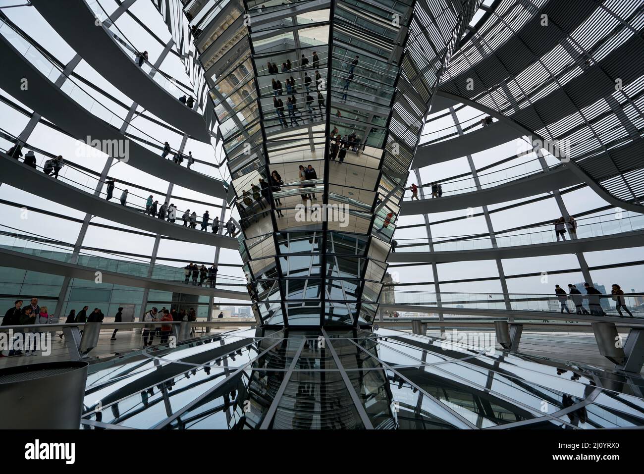 Interior of German Reichstag Parliament glass structure building Stock ...