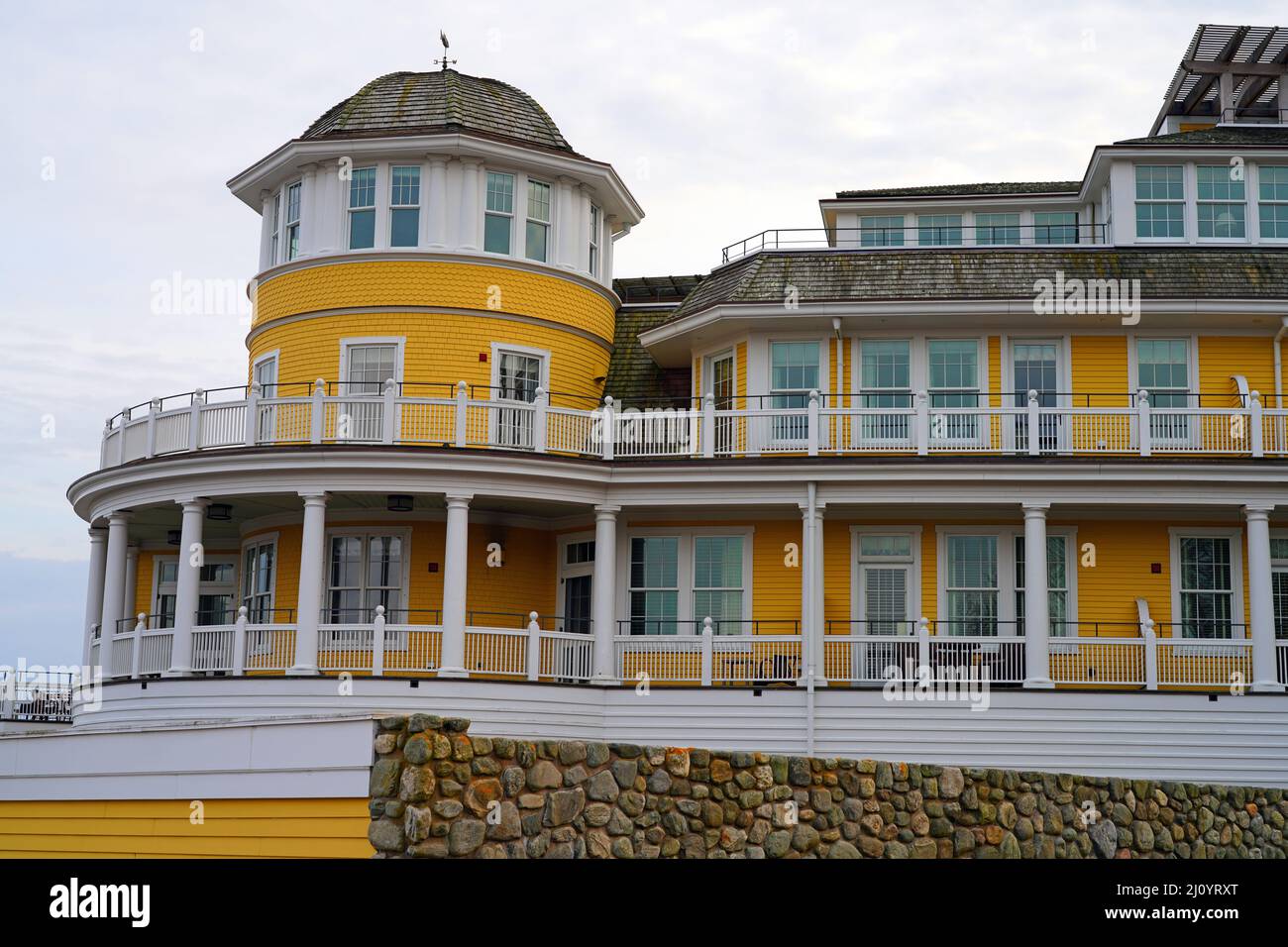 WATCH HILL, RI -5 MAR 2022- View of the Ocean House, a landmark ...