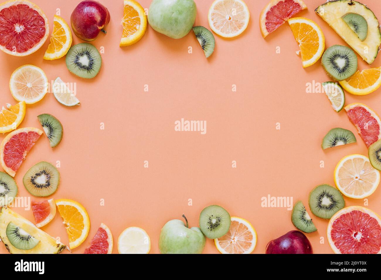 Fresh natural fruits border hi-res stock photography and images - Alamy