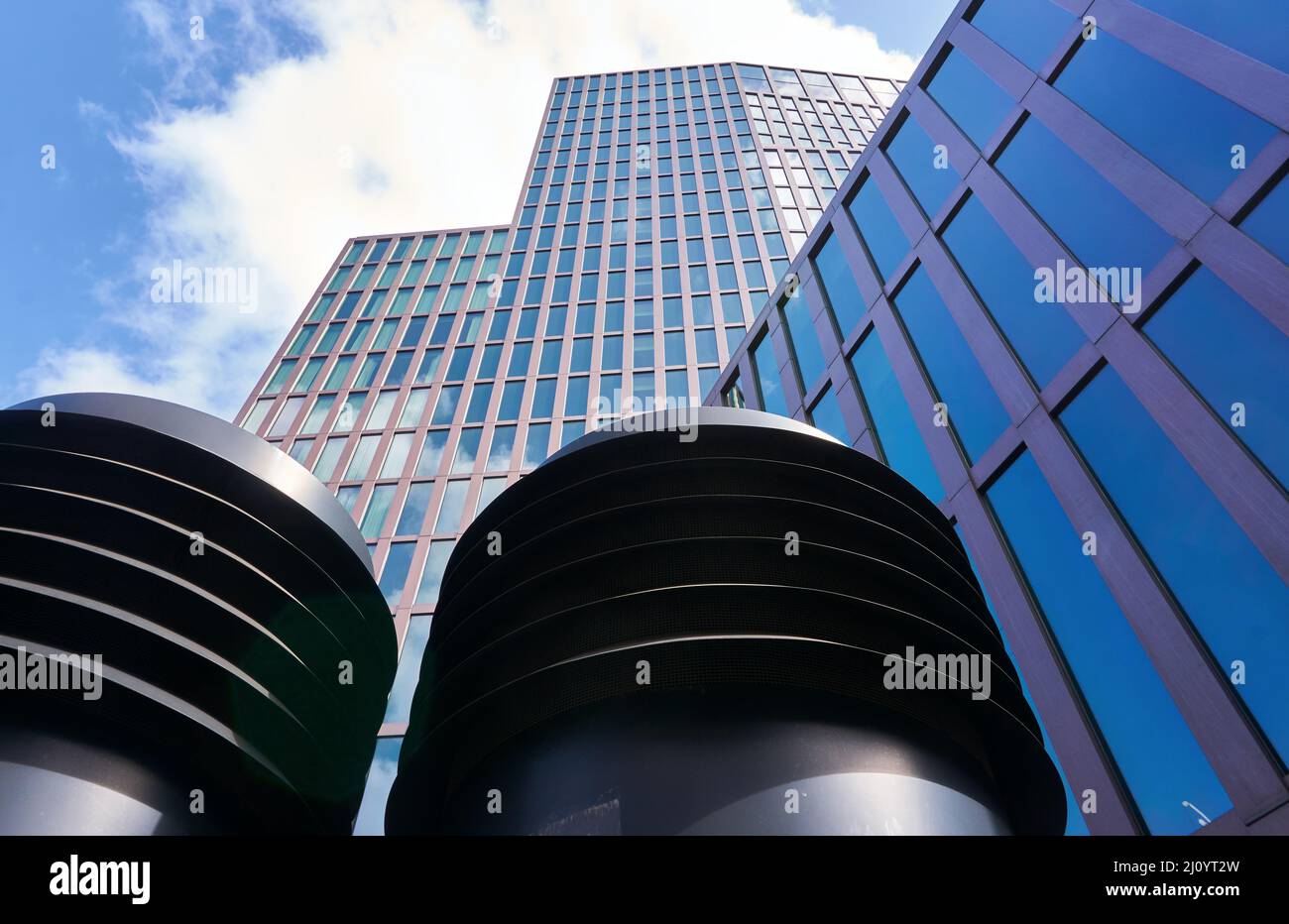 View from the street of the top of the buildings in St. Pauli Stock ...