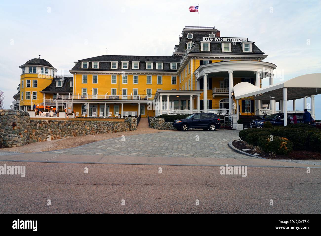 WATCH HILL, RI -5 MAR 2022- View of the Ocean House, a landmark ...