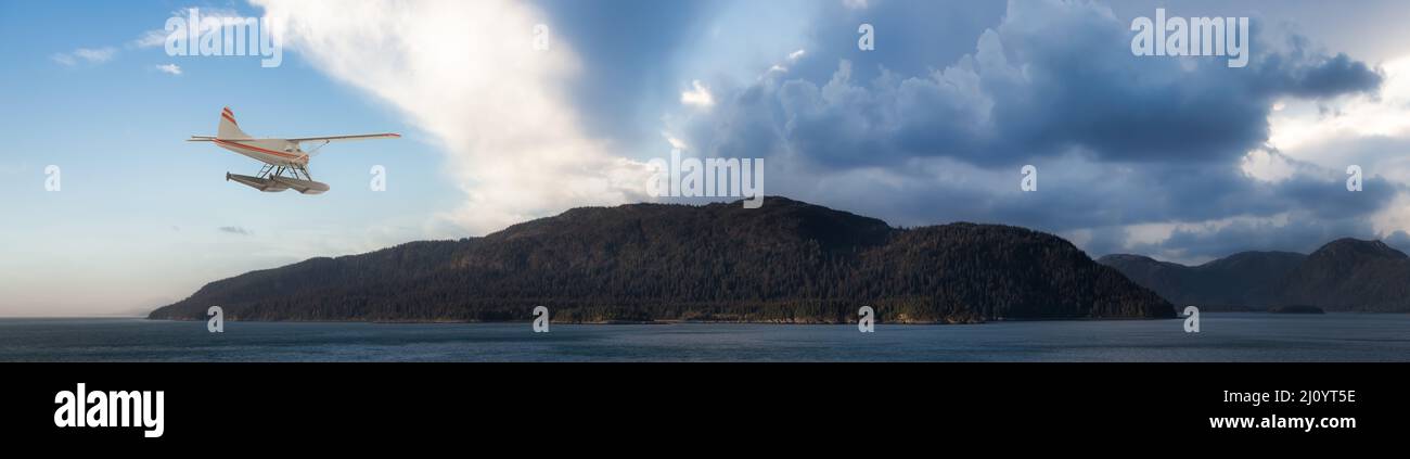 Seaplane Aircraft Flying over the Pacific Ocean Coast Stock Photo - Alamy