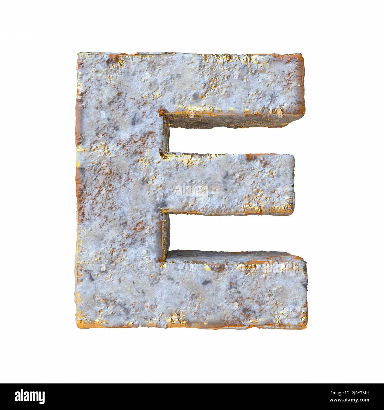 Stone with golden metal particles Letter E 3D Stock Photo - Alamy
