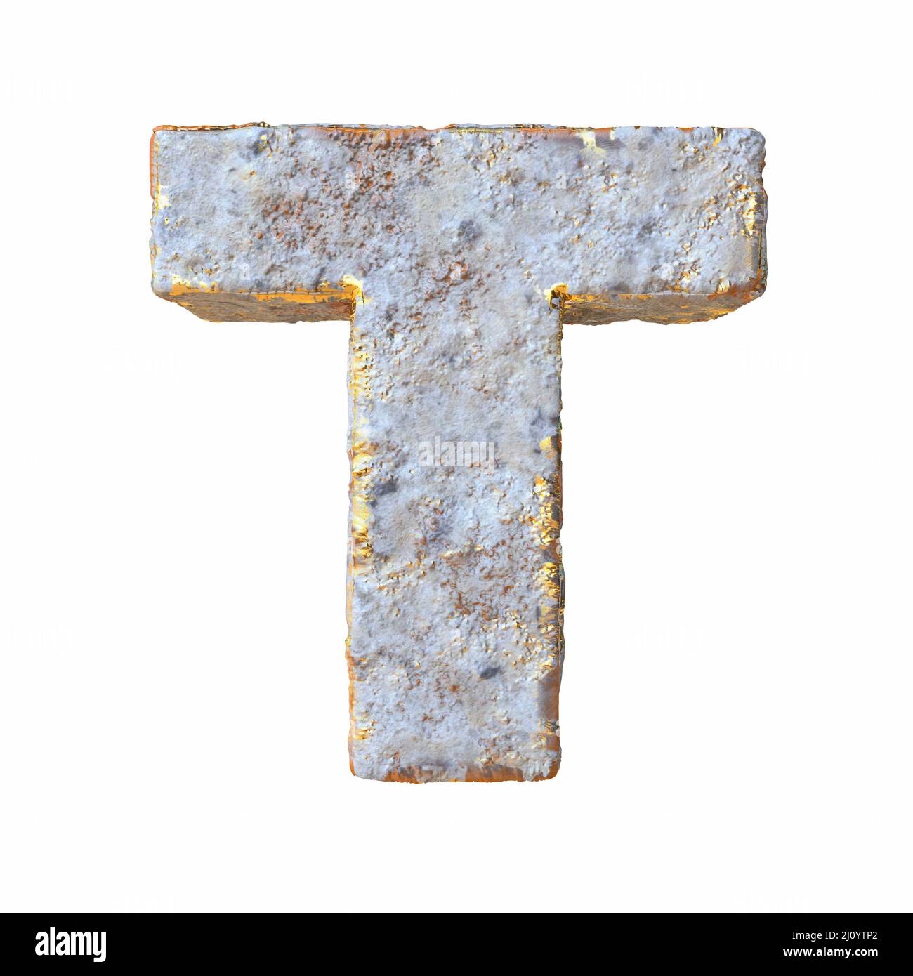 Stone with golden metal particles Letter T 3D Stock Photo - Alamy