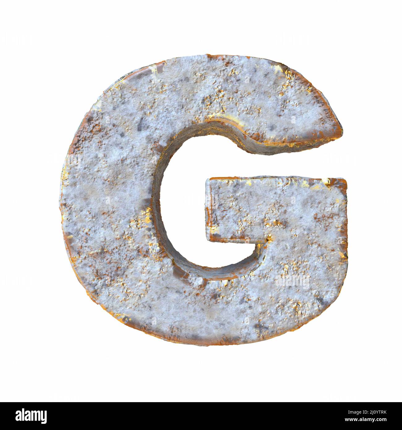 Stone with golden metal particles Letter G 3D Stock Photo - Alamy