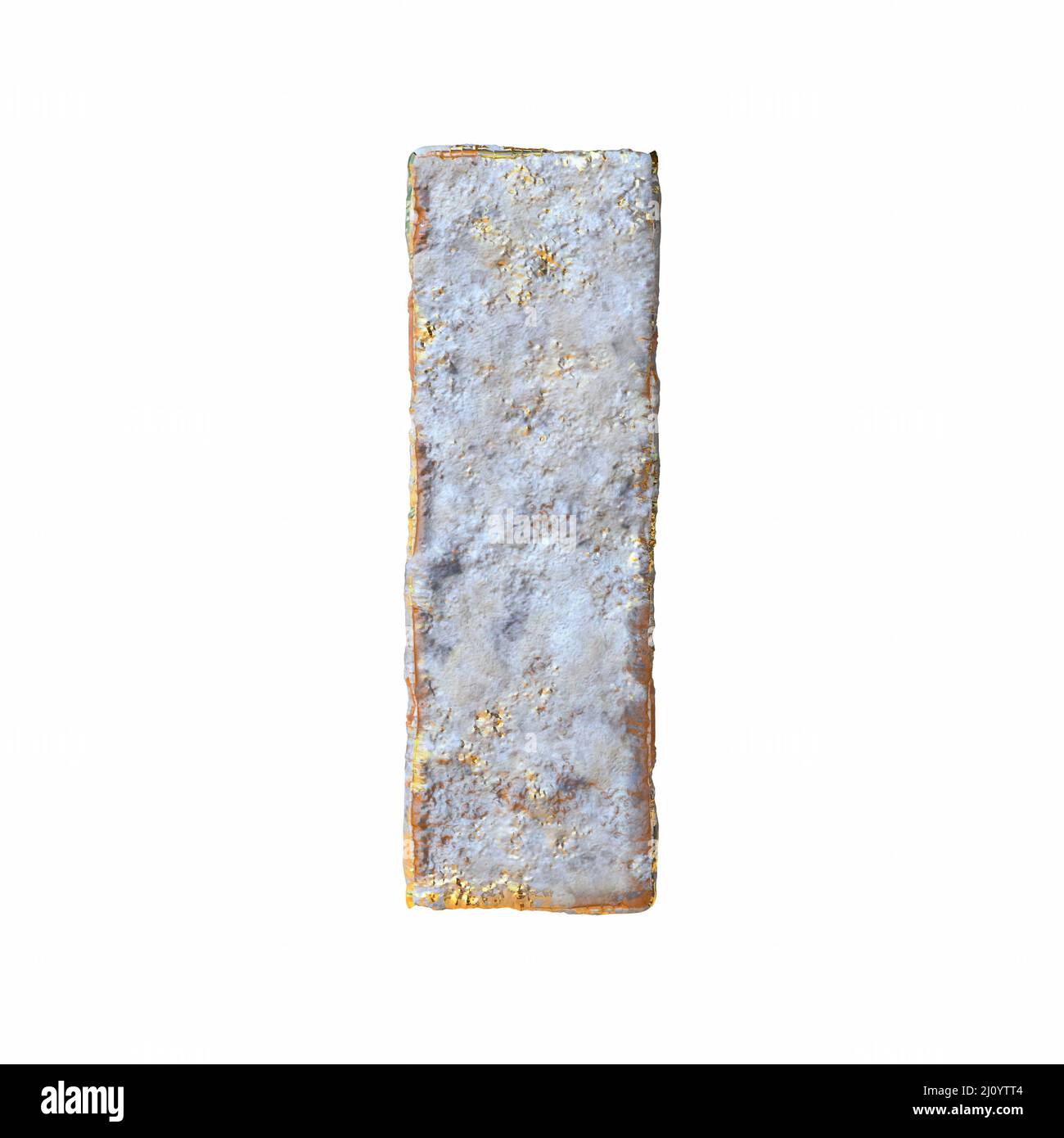 Stone with golden metal particles Letter I 3D Stock Photo - Alamy