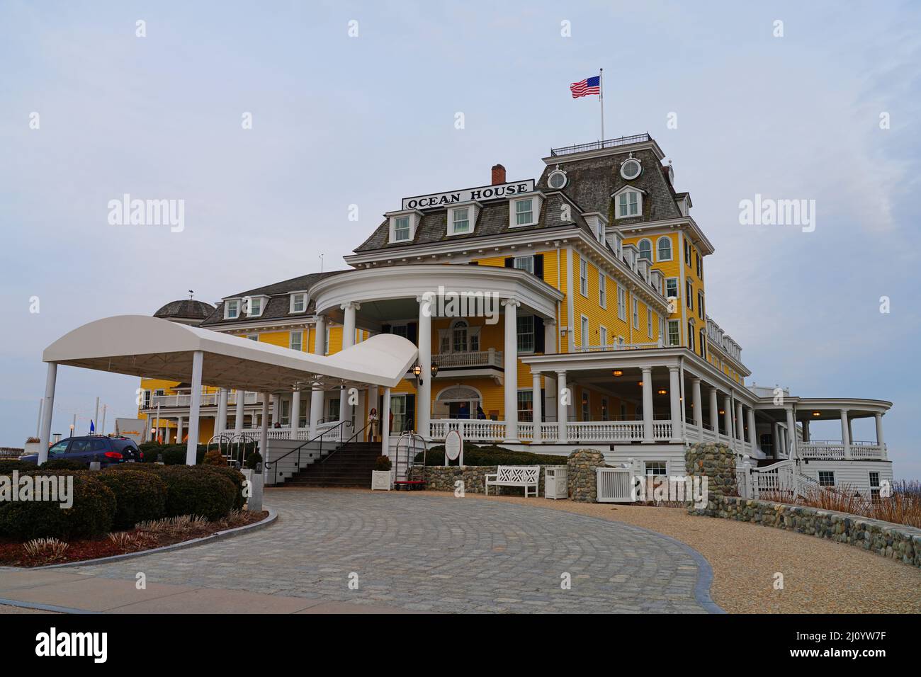 WATCH HILL, RI -5 MAR 2022- View of the Ocean House, a landmark ...